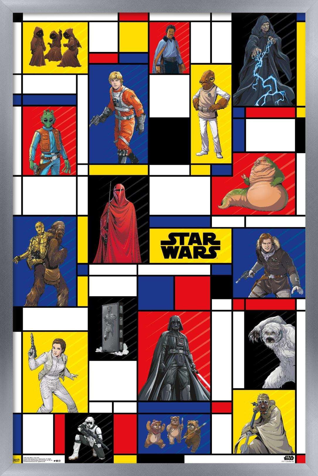 Star Wars: Saga - Pop Grid Wall Poster, 14.725" x 22.375", Framed ...