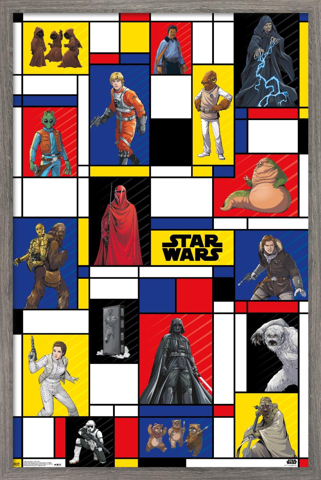 Star Wars: Saga - Pop Grid Wall Poster, 14.725" x 22.375", Framed ...