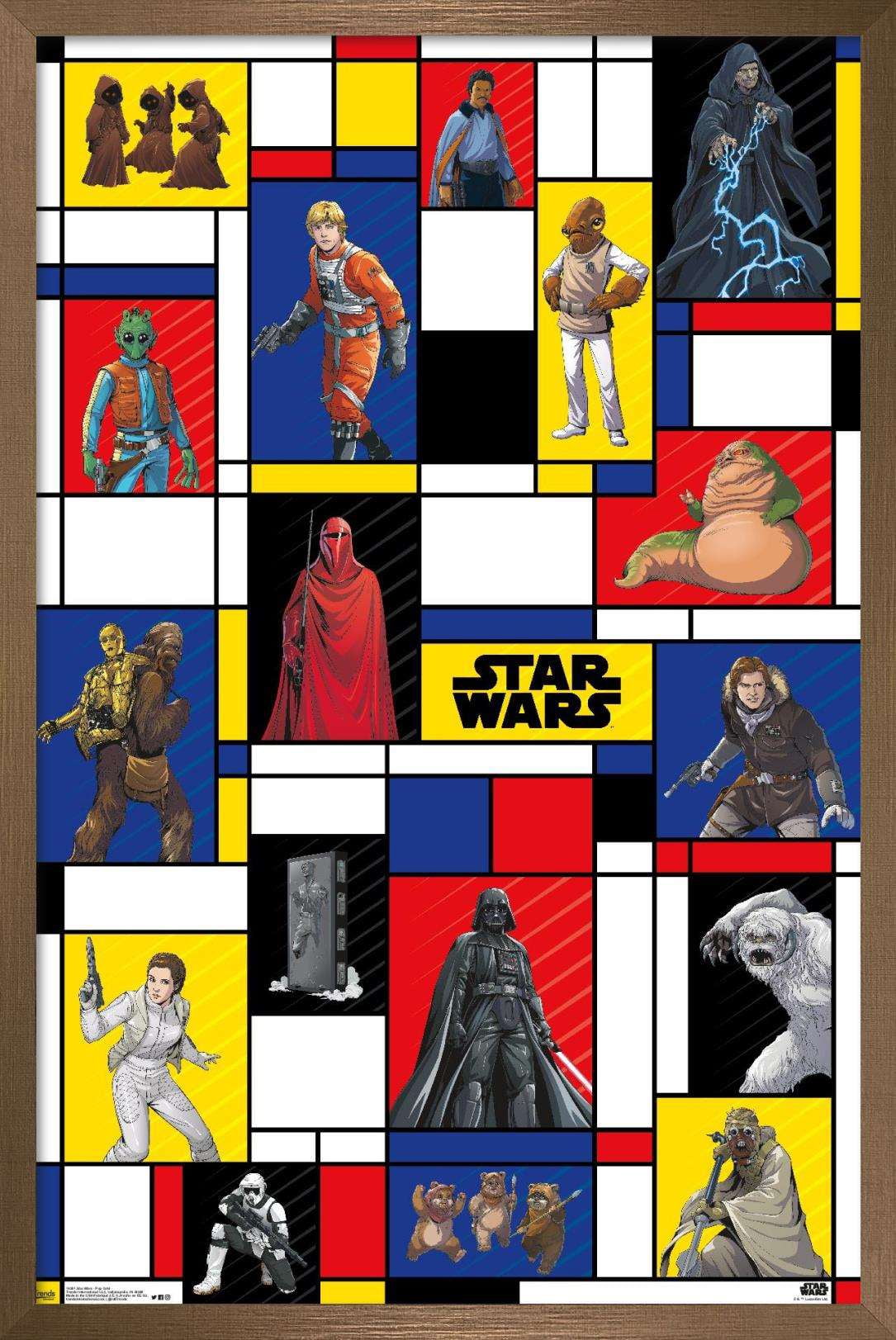 Star Wars: Saga - Pop Grid Wall Poster, 22.375" x 34", Framed - Walmart.com