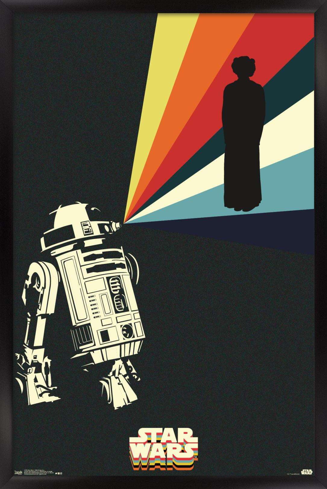 Star Wars: Saga - R2D2 Projection Wall Poster, 22.375" x 34", Framed ...