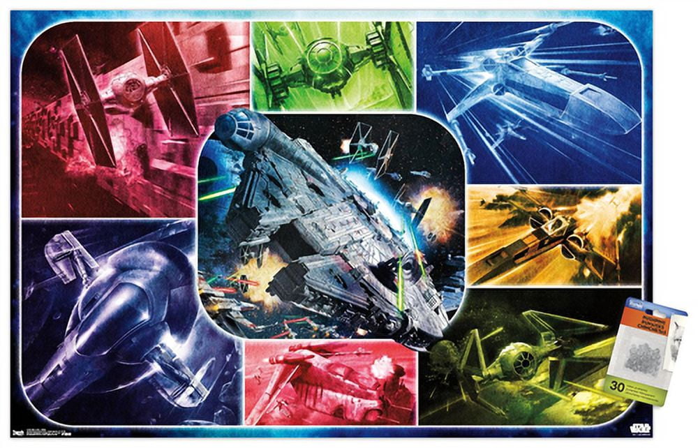Star Wars: Saga - Ships Wall Poster with Push Pins, 22.375" x 34 ...