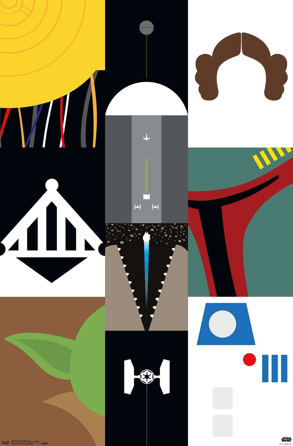 Star Wars: Saga - Simplistic Grid Wall Poster, 14.725" x 22.375 ...