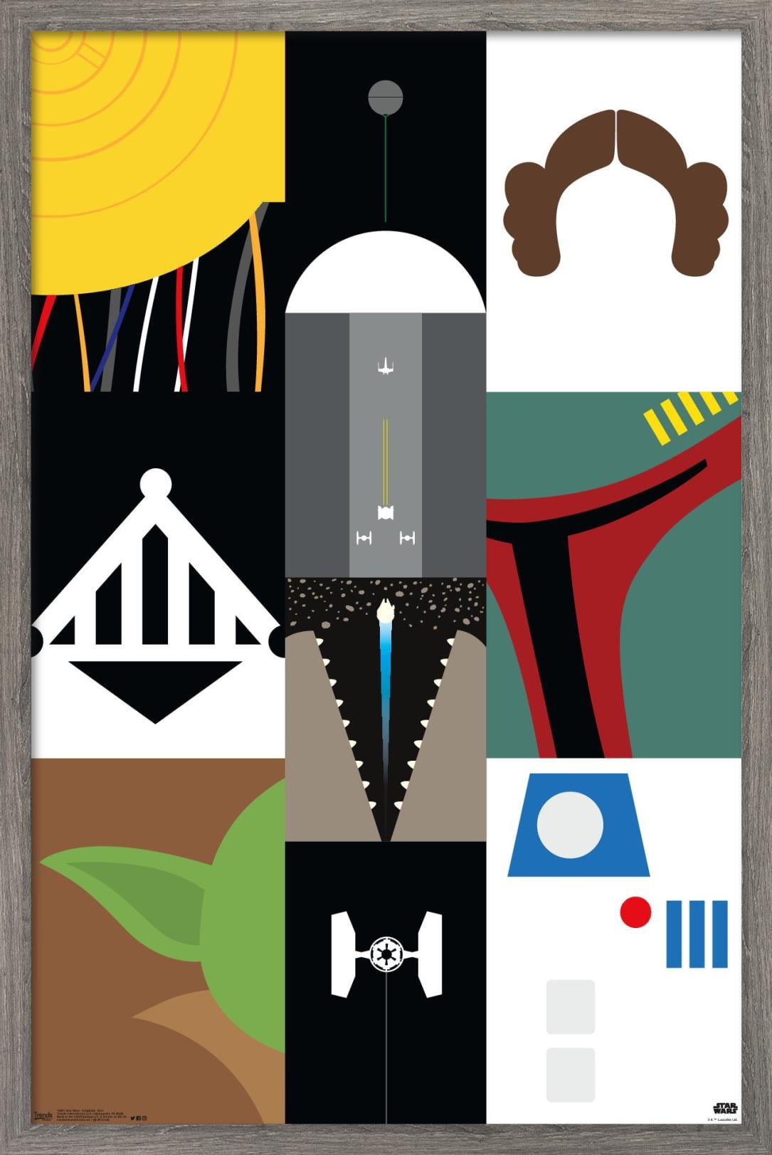 Star Wars: Saga - Simplistic Grid Wall Poster, 22.375" x 34", Framed ...