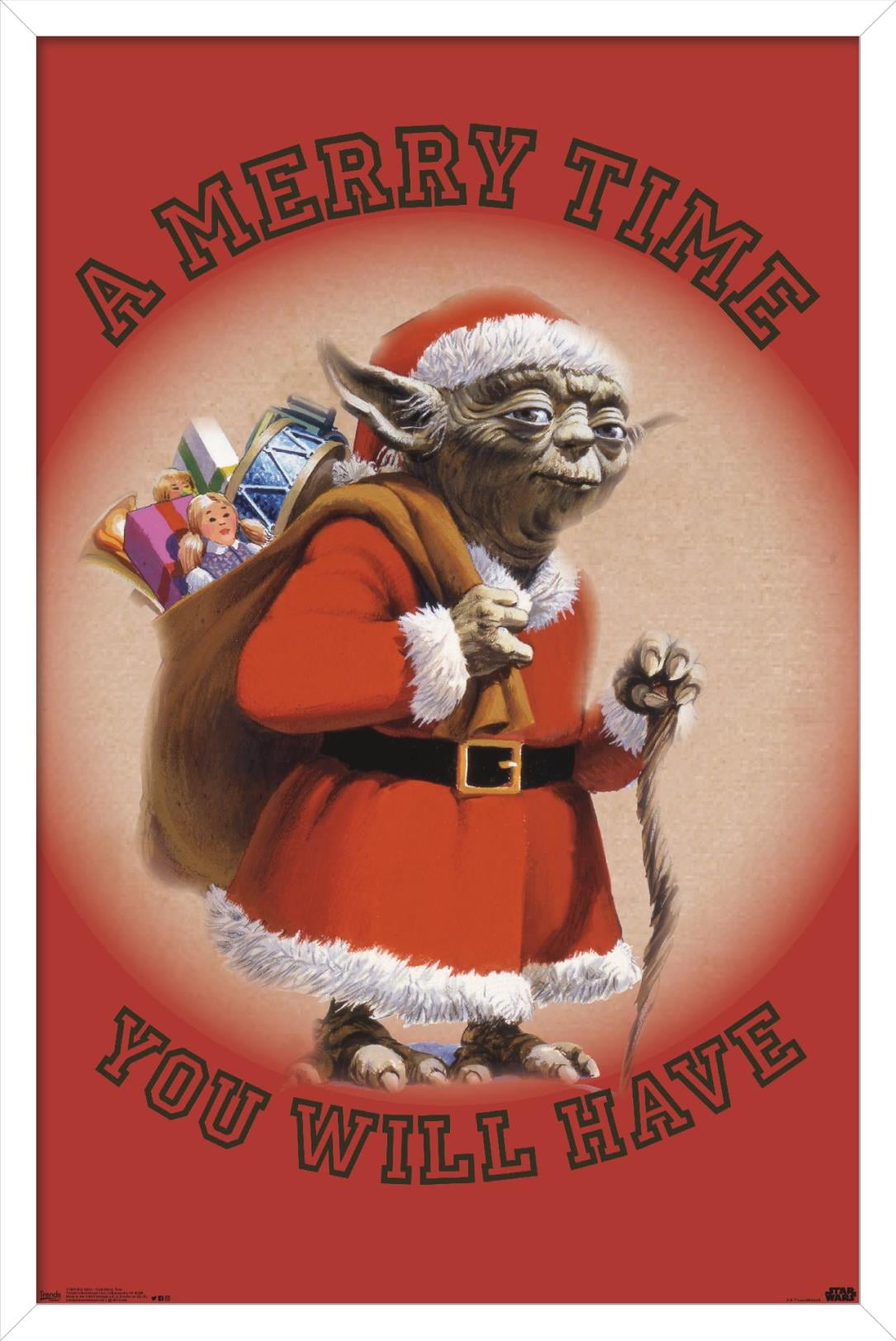 Star Wars: Saga - Yoda Merry Time Wall Poster, 22.375" x 34", Framed ...