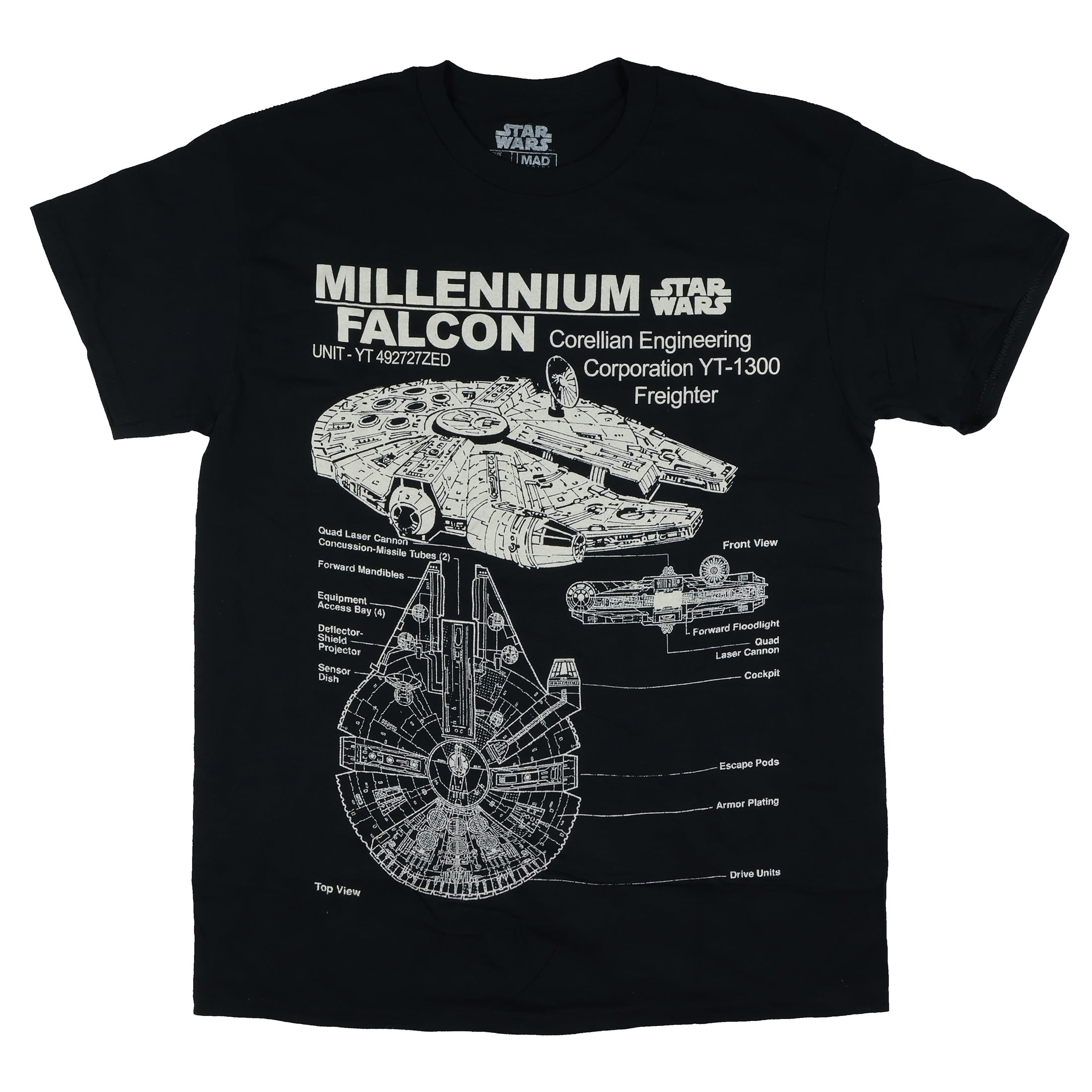 Star Wars Shirt Mens Millennium Falcon Corellian Engineering Short ...