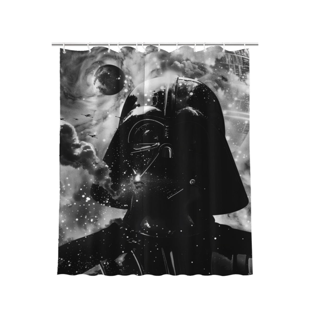 Star Wars Shower Curtain, Anime Home Decoration Curtain with 12 Plastic ...