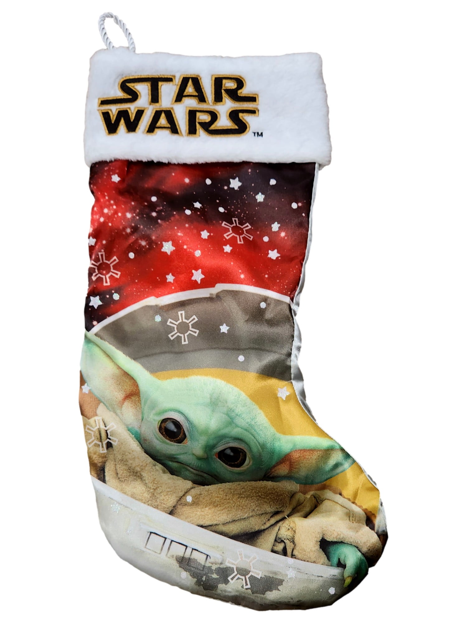Star Wars Silk Screen Baby Yoda Mandalorian Plush Holiday Christmas ...