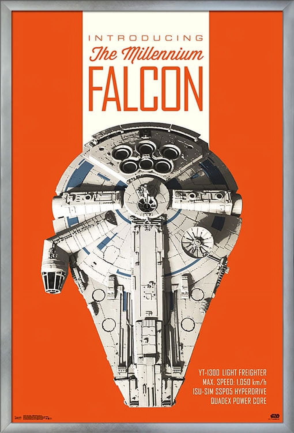 Star Wars: Solo - Millennium Falcon Wall Poster, 22.375" x 34", Framed ...