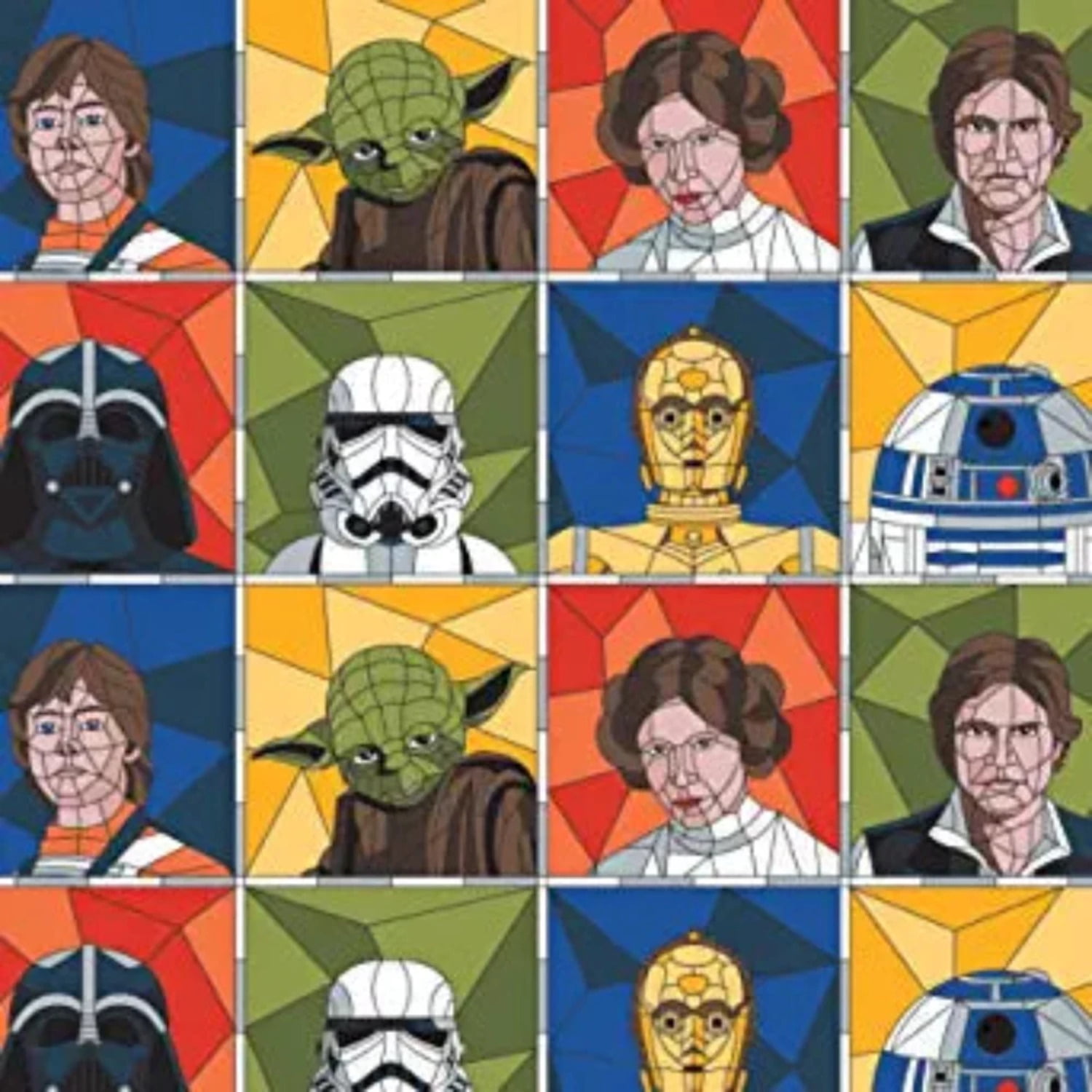 Star Wars Stained Glass Portraits in Multi Cotton Fabric - Walmart.com