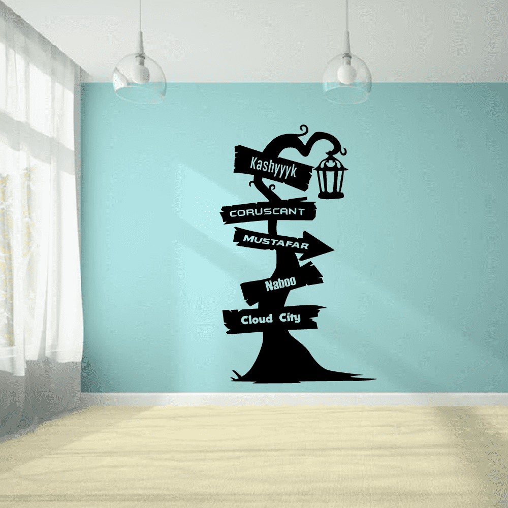 Star Wars Starwars Mustafar Pathway Signage Cartoon Wall Sticker Art ...