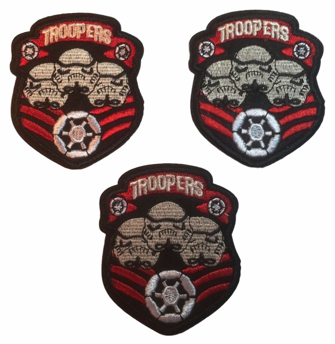Star Wars Stormtrooper Banner 2 3/4" Wide Embroidered Iron On Patch Set ...