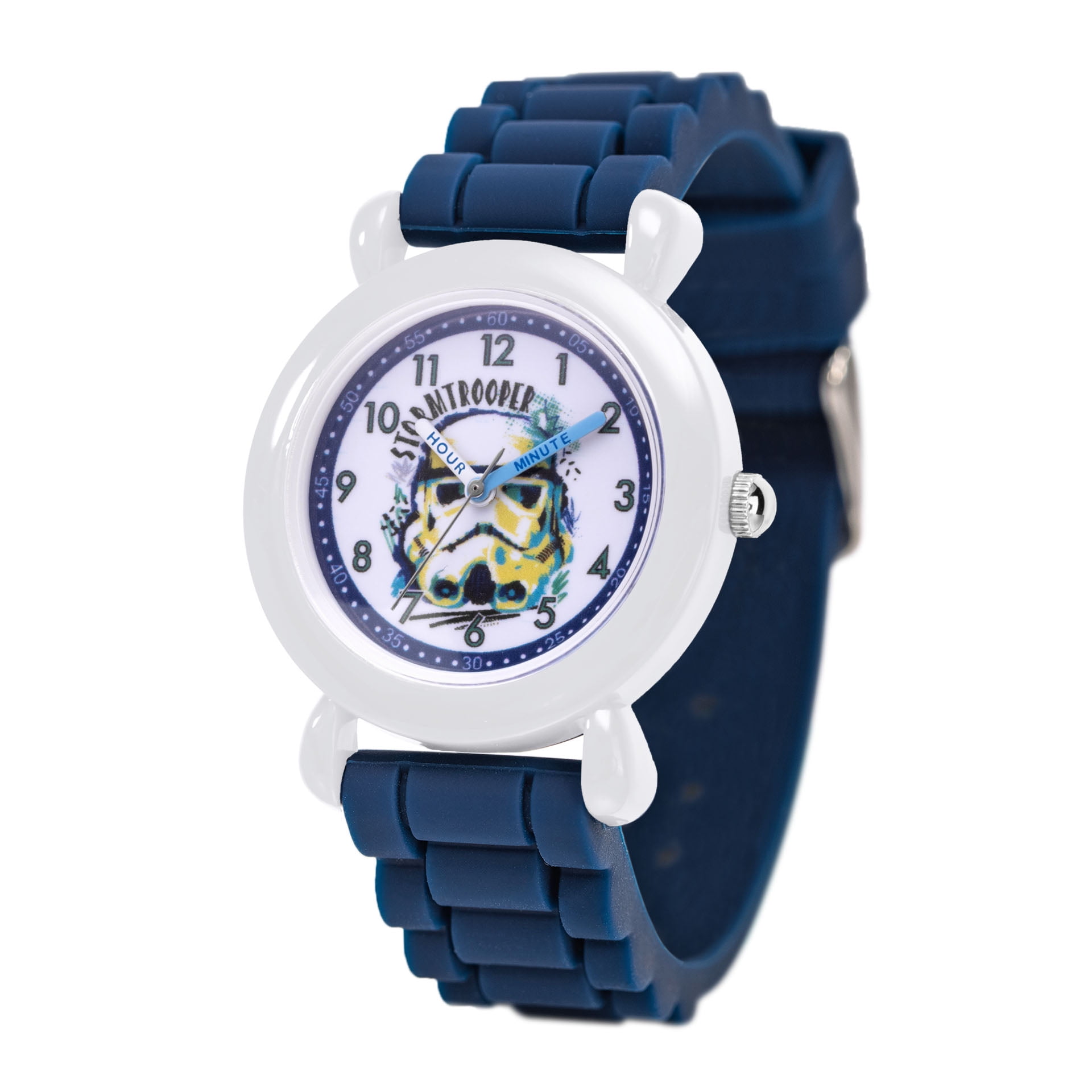 Star Wars Stormtrooper Boys' White Plastic Time Teacher Watch, Blue ...