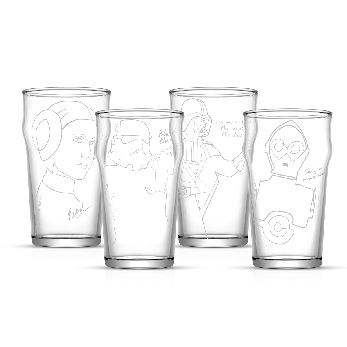 Star Wars Striking Sketch Characters Collection Pint Mug - Set of 4 ...