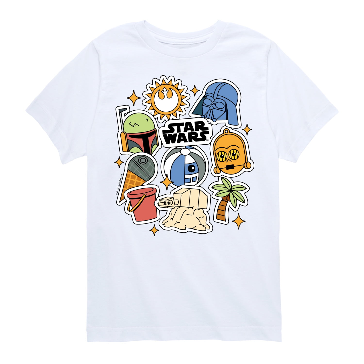 Star Wars - Summer Stickers - Toddler And Youth Short Sleeve Tee ...