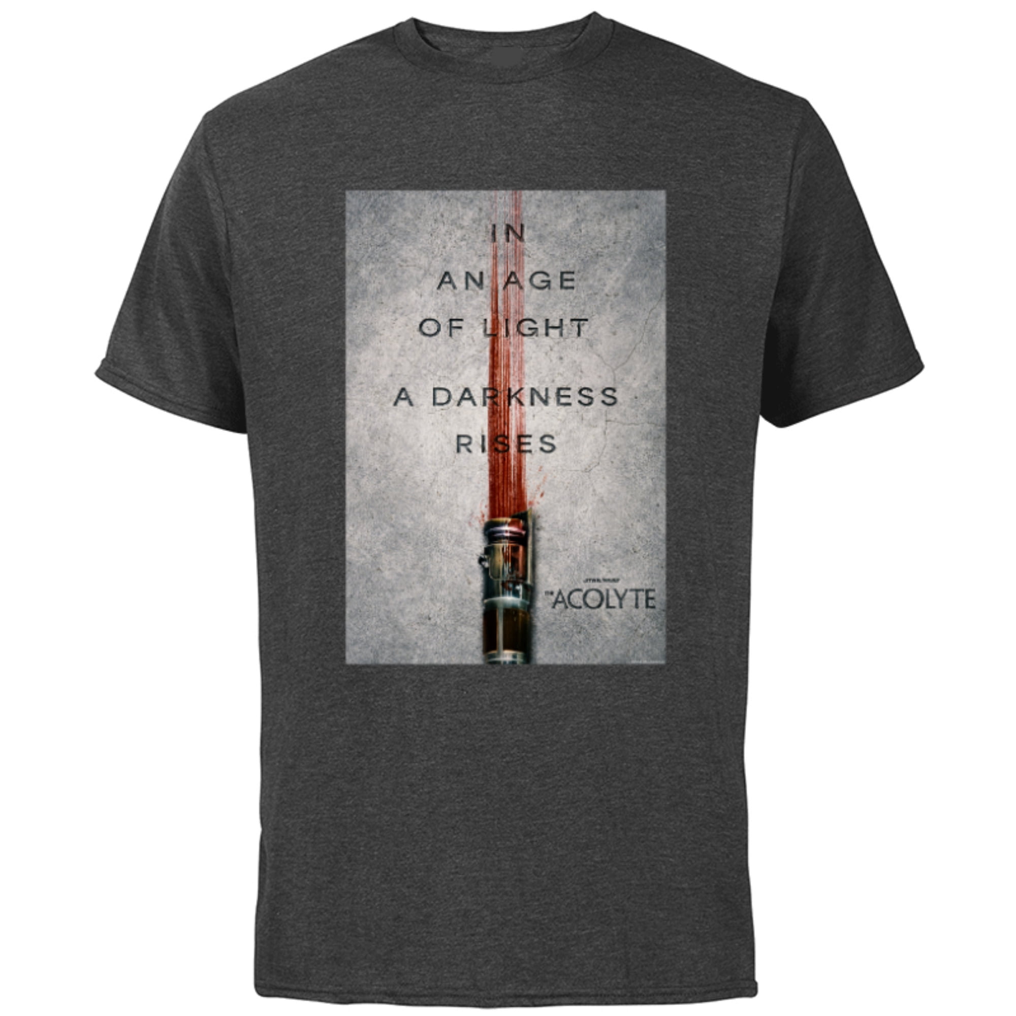 Star Wars The Acolyte Lightsaber Poster A Darkness Rises- Short Sleeve ...