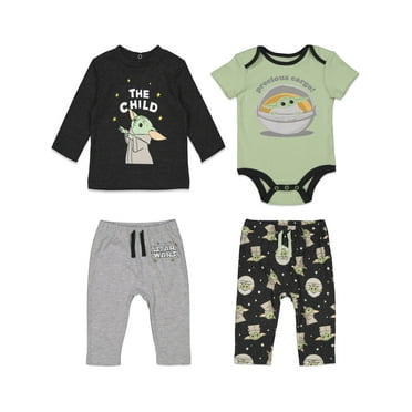 Star Wars Baby Clothes Mandalorian Graphic Hoodie, Onesie and Pants Set ...