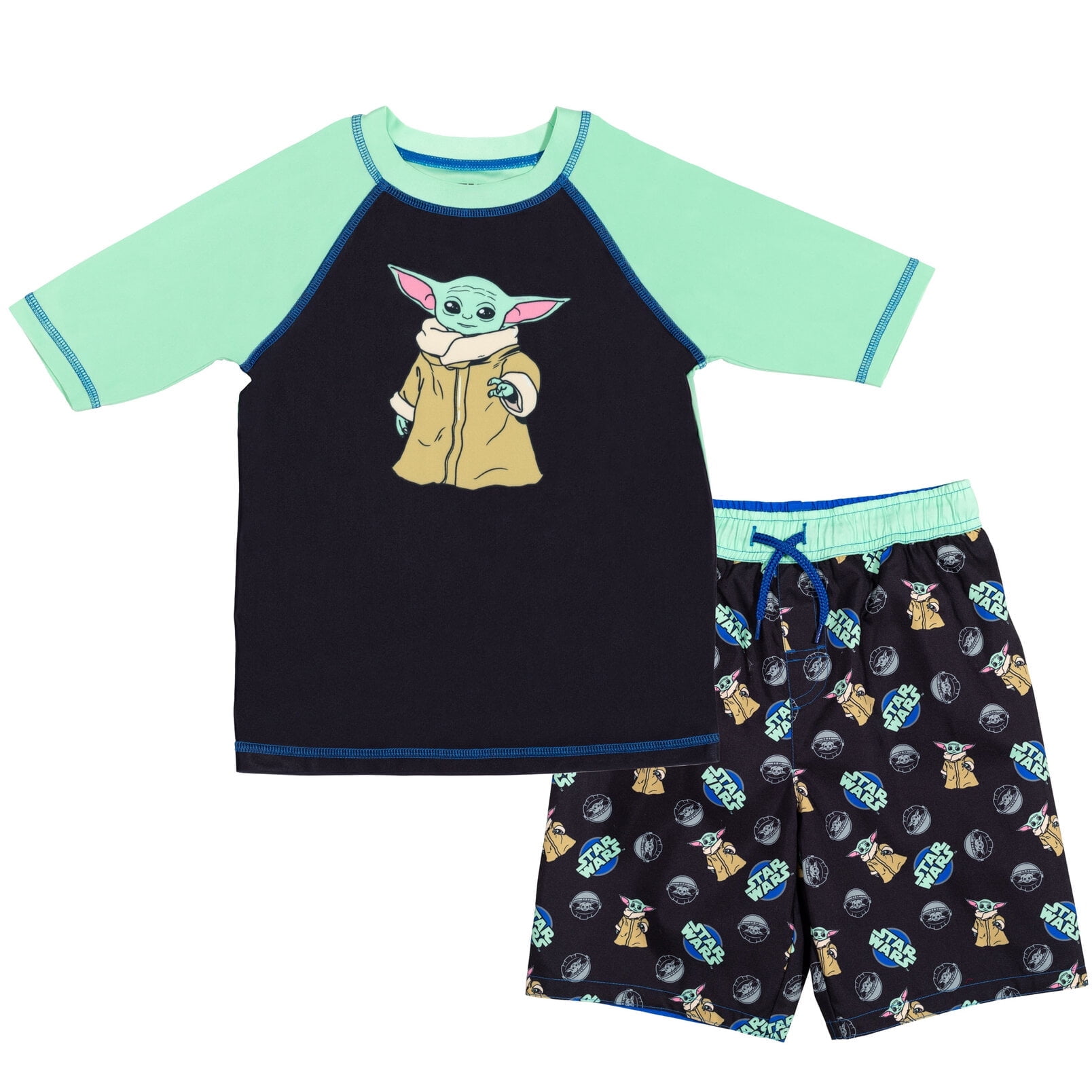 Star Wars The Child Little Boys Pullover Rash Guard and Swim Trunks ...