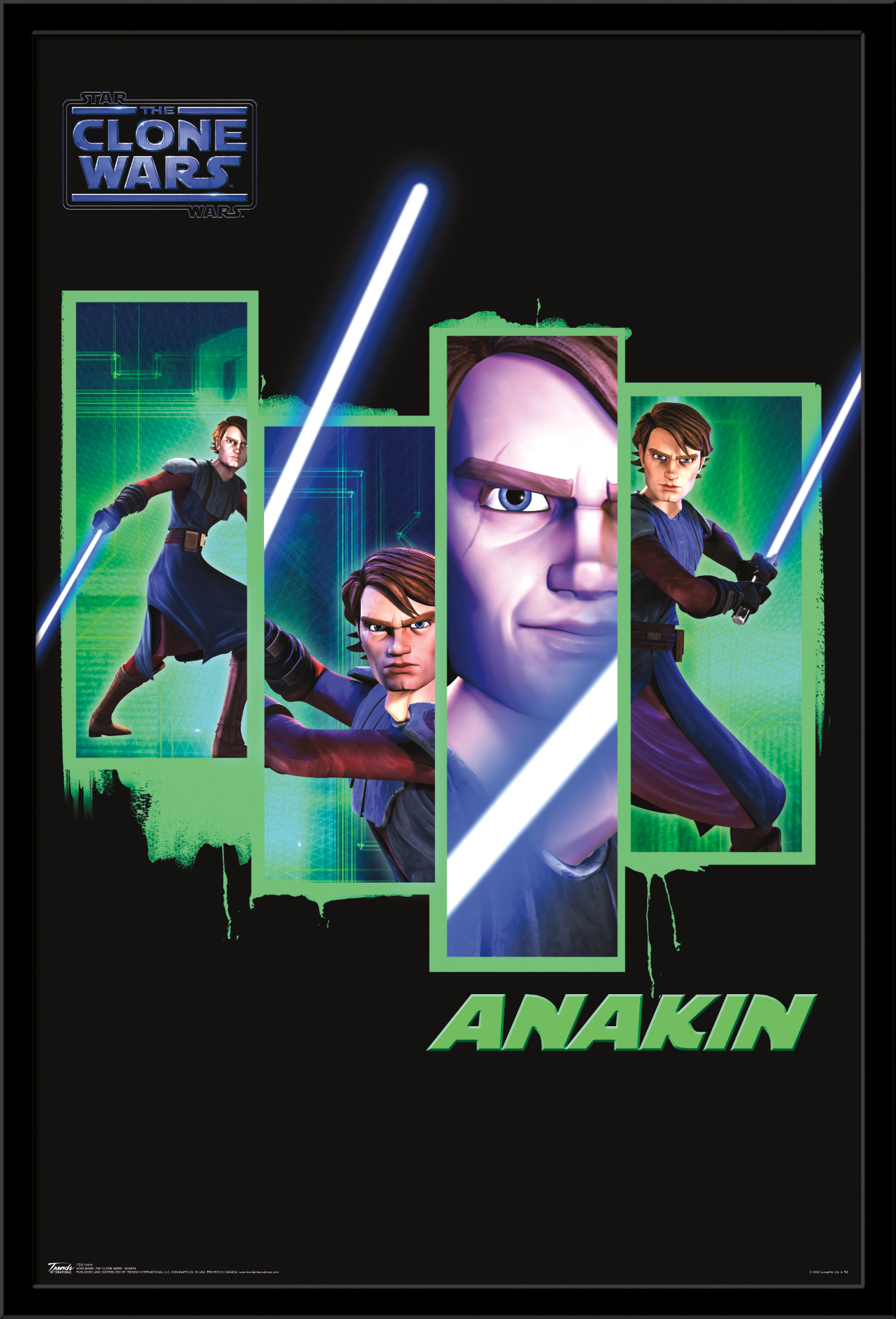 Star Wars: The Clone Wars - Anakin Wall Poster, 22.375" x 34", Framed ...