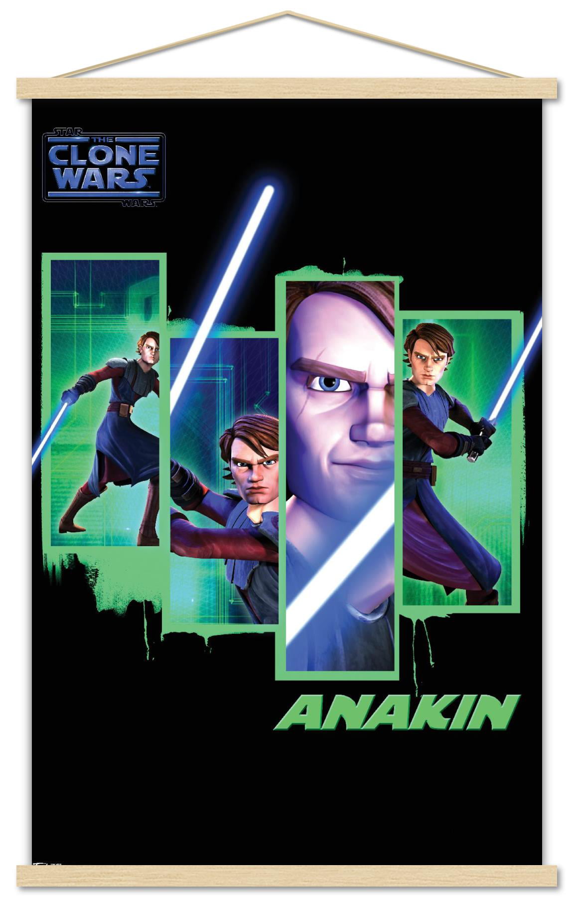 Star Wars: The Clone Wars - Anakin Wall Poster with Wooden Magnetic ...