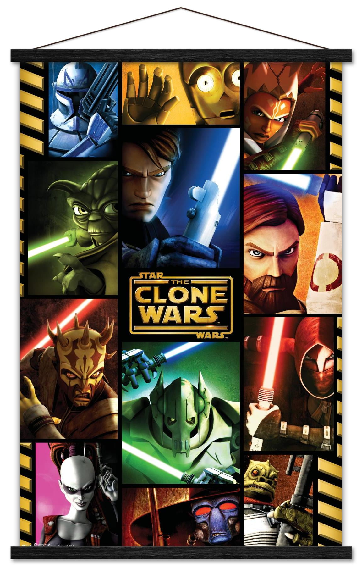 Star Wars: The Clone Wars - Grid Wall Poster with Wooden Magnetic Frame ...