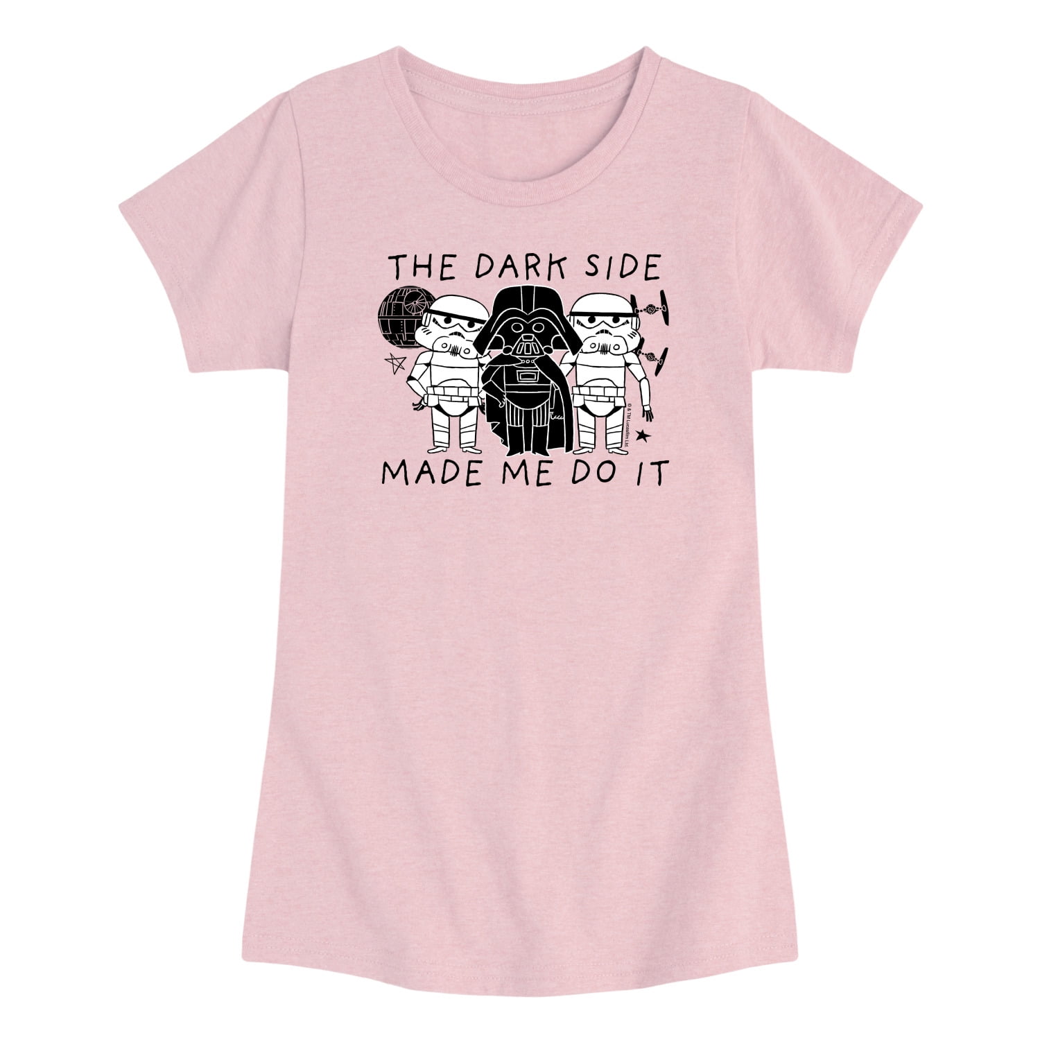 Star Wars - The Dark Side Made Me Do It - Toddler Girls Fitted Short ...