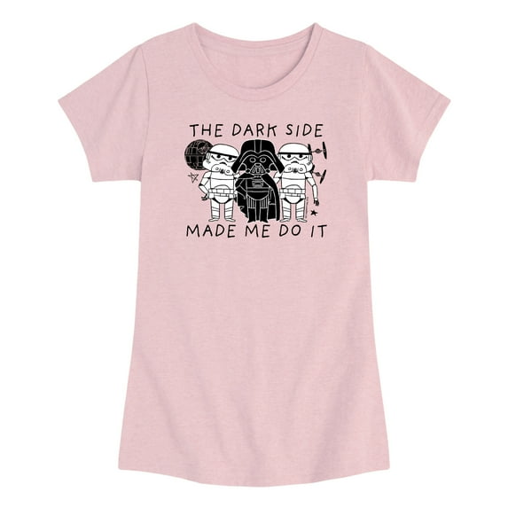 Star Wars - The Dark Side Made Me Do It - Toddler Girls Fitted Short ...