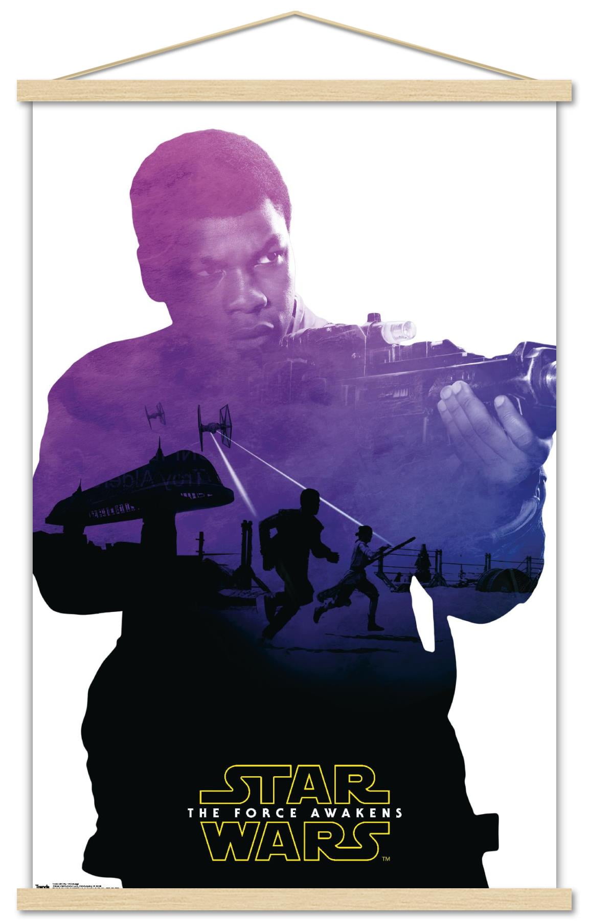 Star Wars: The Force Awakens - Finn Badge Wall Poster with Wooden ...