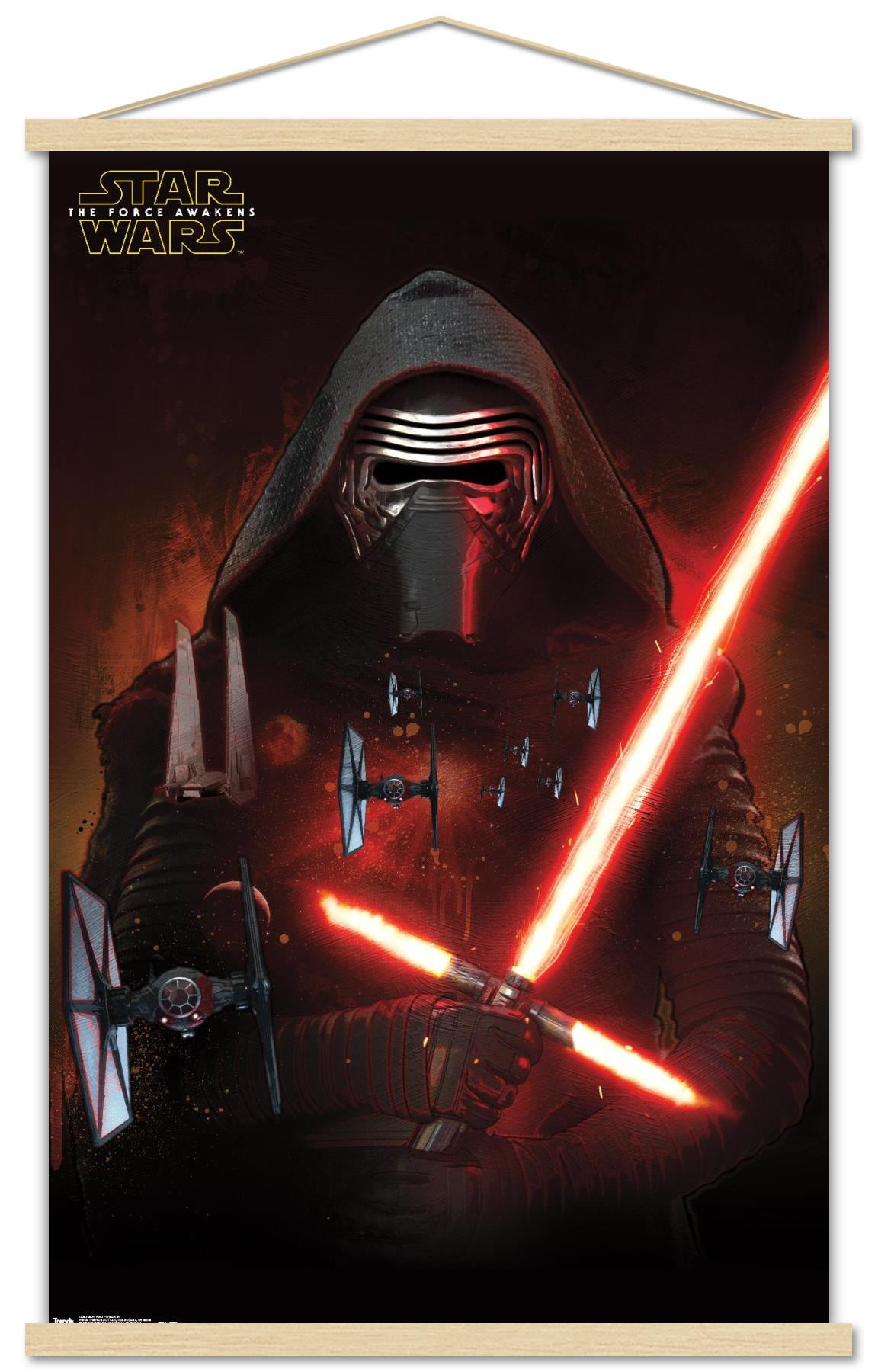 Star Wars: The Force Awakens - Kylo Ren Wall Poster with Wooden ...