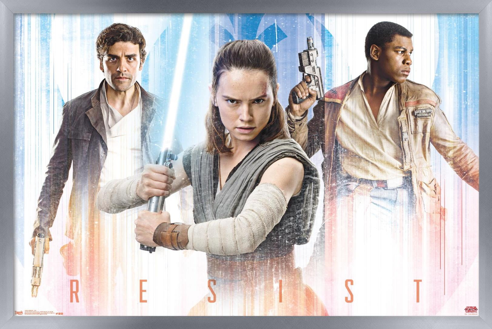 Star Wars: The Last Jedi - Trio Wall Poster, 14.725" x 22.375", Framed ...