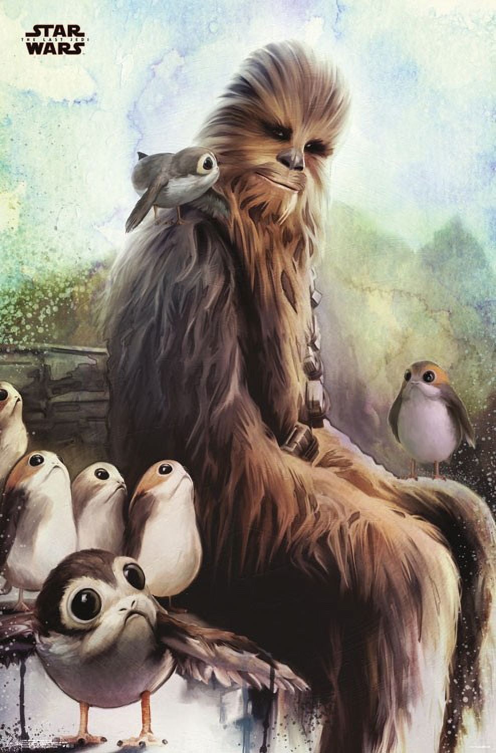 Star Wars The Last Jedi - Wookiee & Porg Poster Print (22 x 34 ...