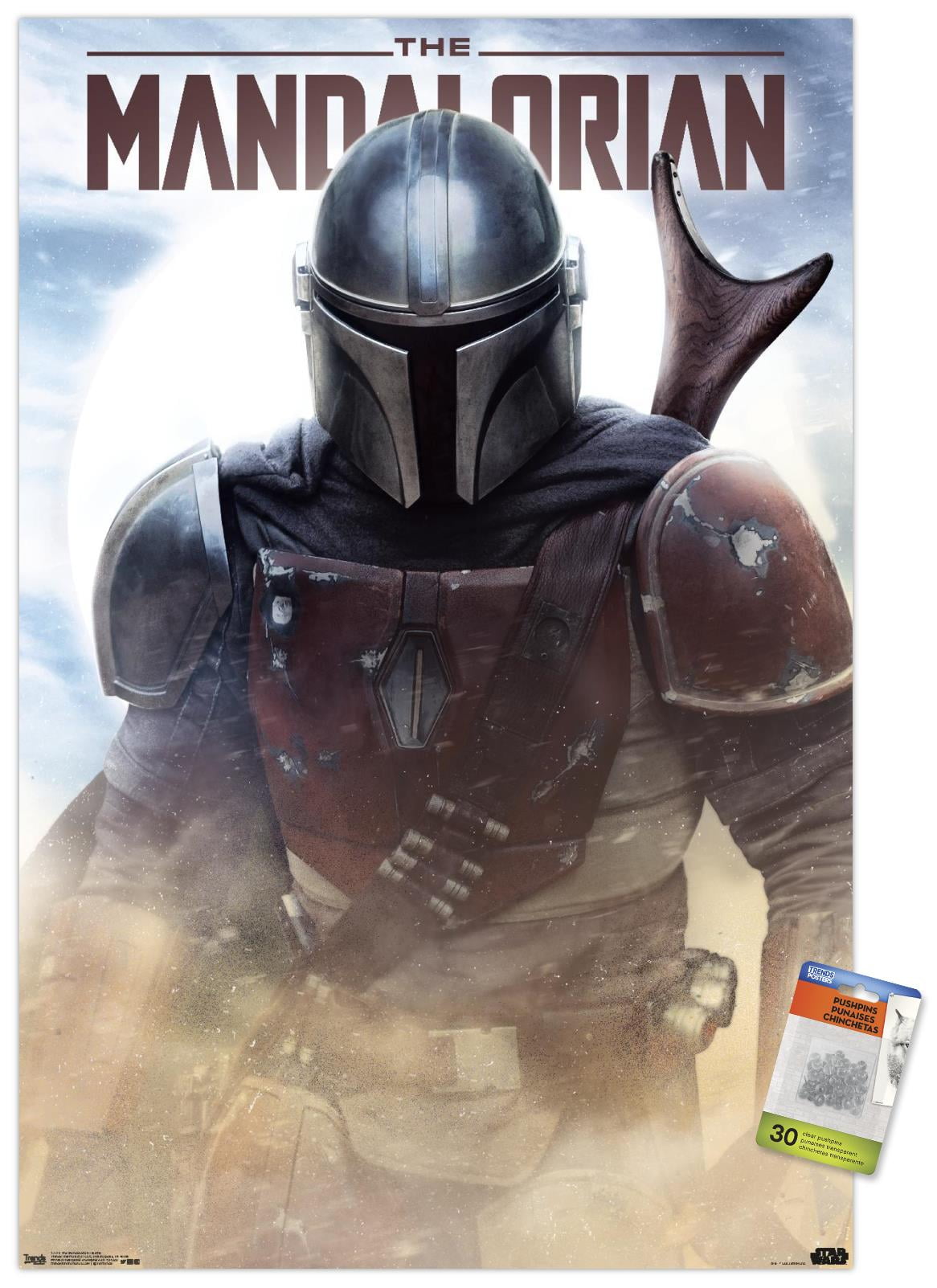 Star Wars: The Mandalorian - Battle Wall Poster with Push Pins, 22.375 ...
