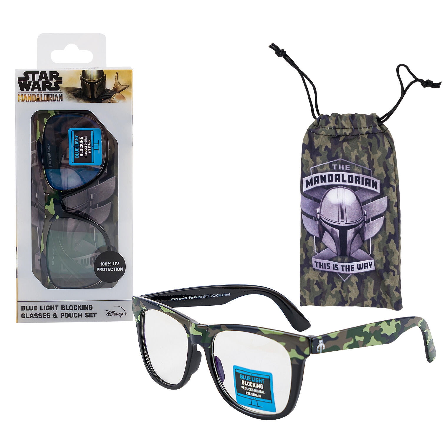 Star Wars The Mandalorian Blue Light Blocking Glasses & Pouch Set - 100 ...