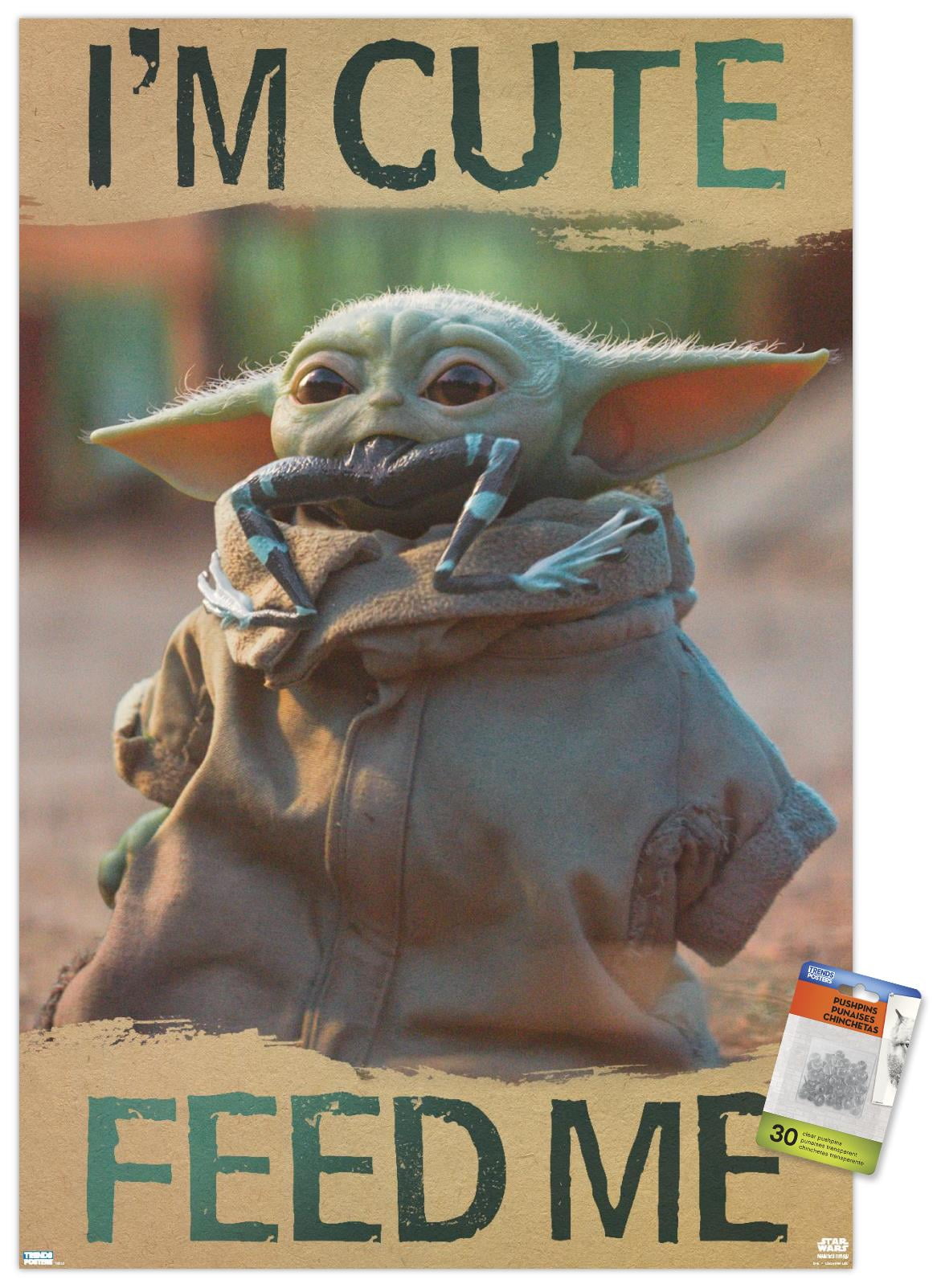 Star Wars: The Mandalorian - Feed Me Wall Poster with Push Pins, 22.375 ...