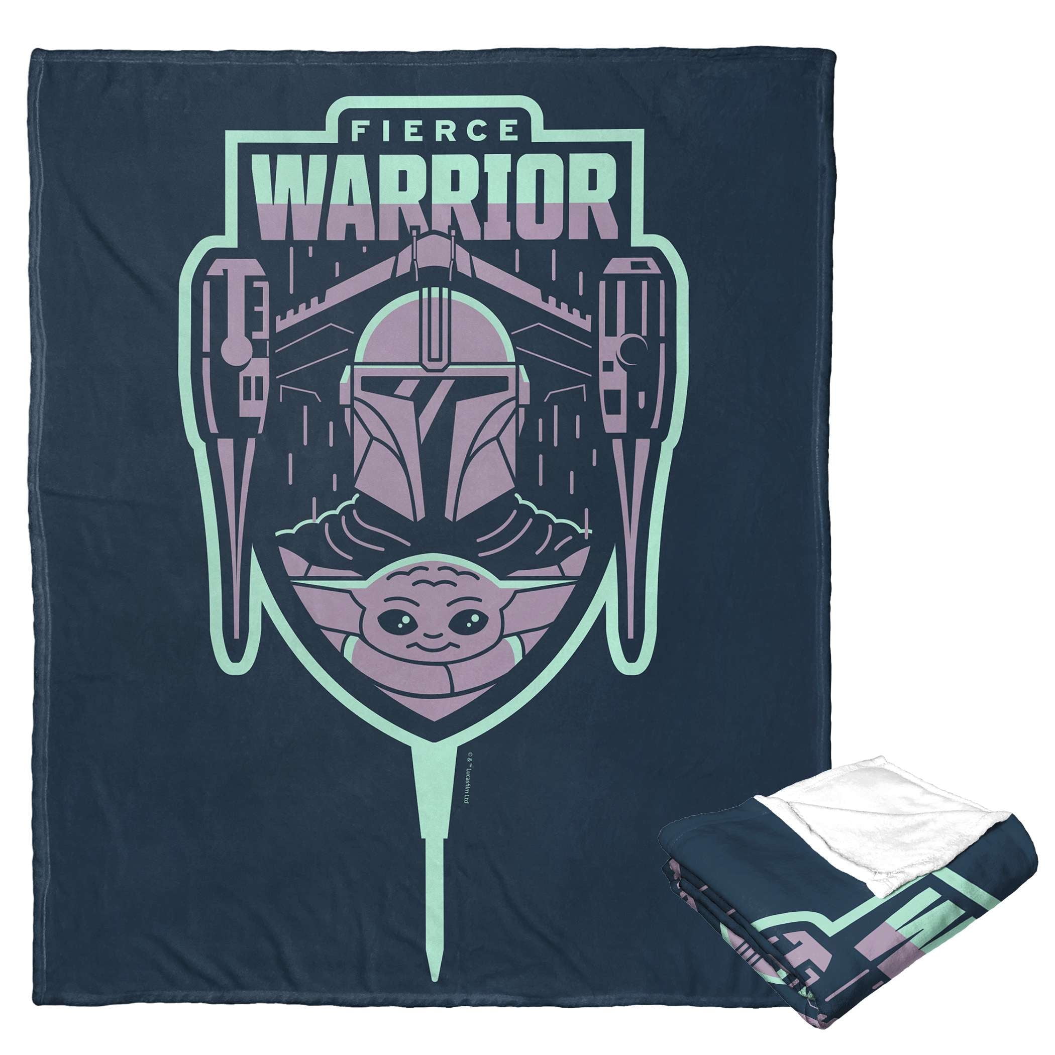 Star Wars The Mandalorian Fierce Warrior Kids Silk Touch Throw Blanket ...