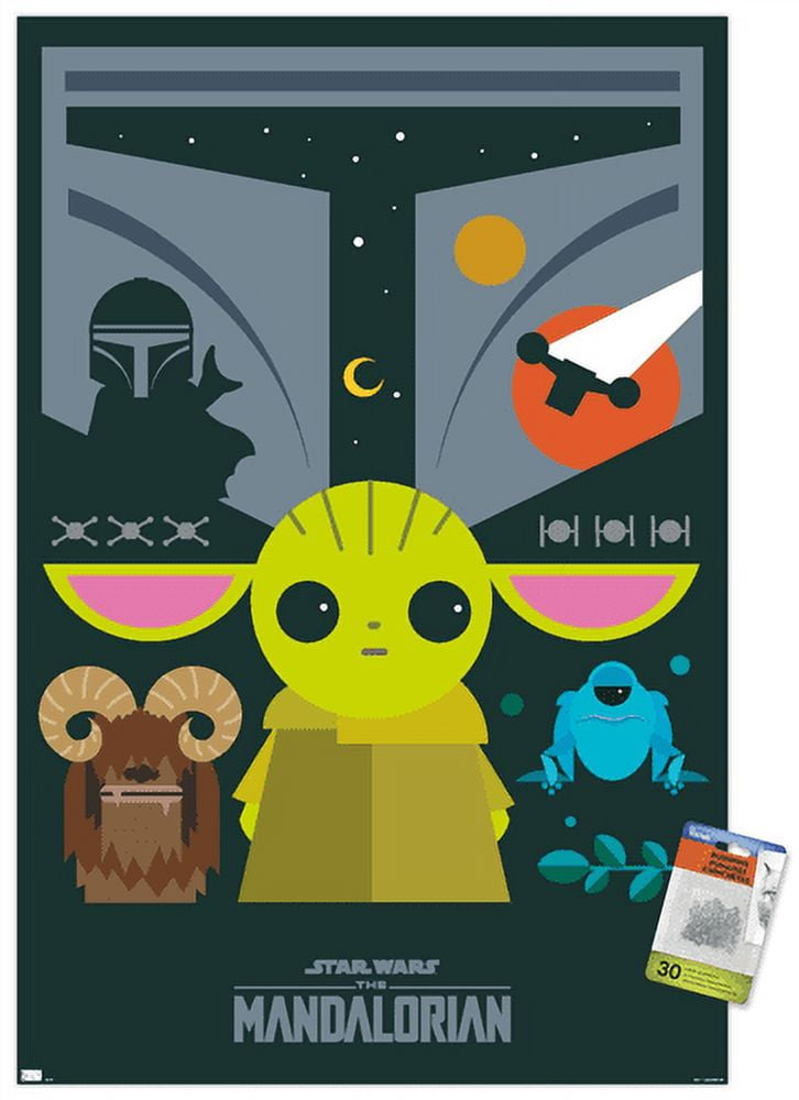 Star Wars: The Mandalorian - Geo Pop Group Wall Poster with Push Pins ...