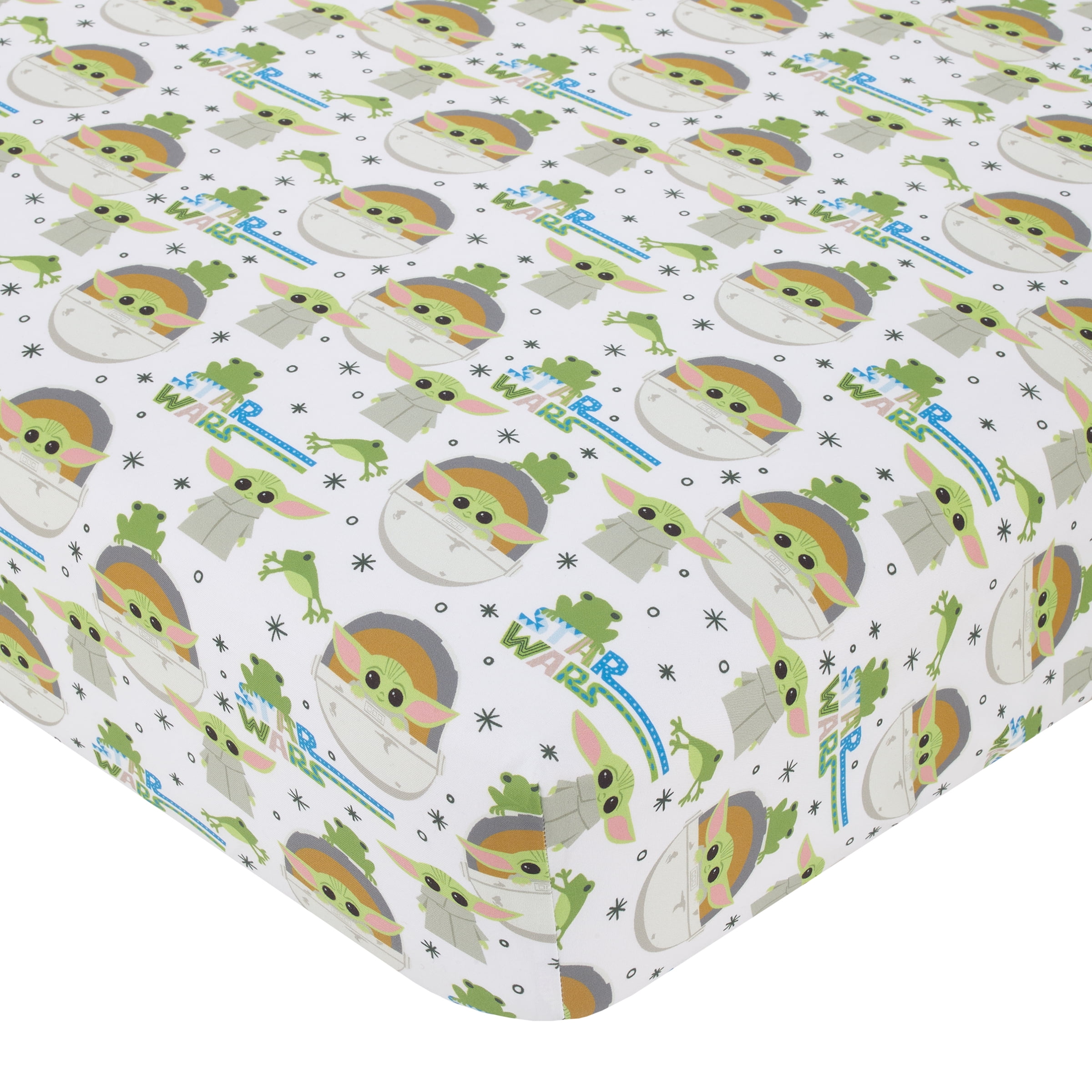 Star Wars The Mandalorian Grogu Green Fitted Crib Sheet - Walmart.com