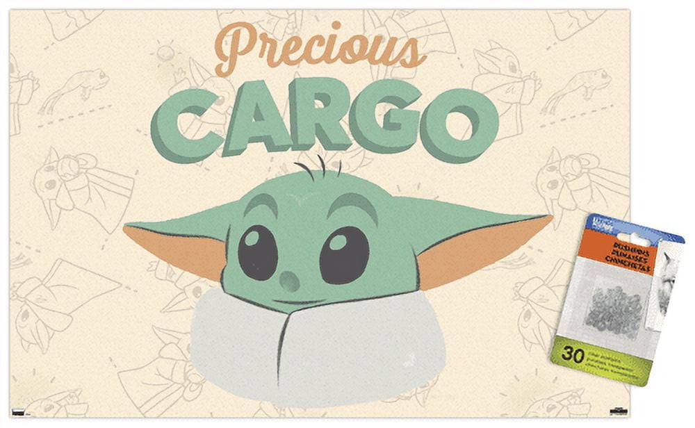 Star Wars: The Mandalorian - Grogu Precious Cargo Wall Poster with Push ...