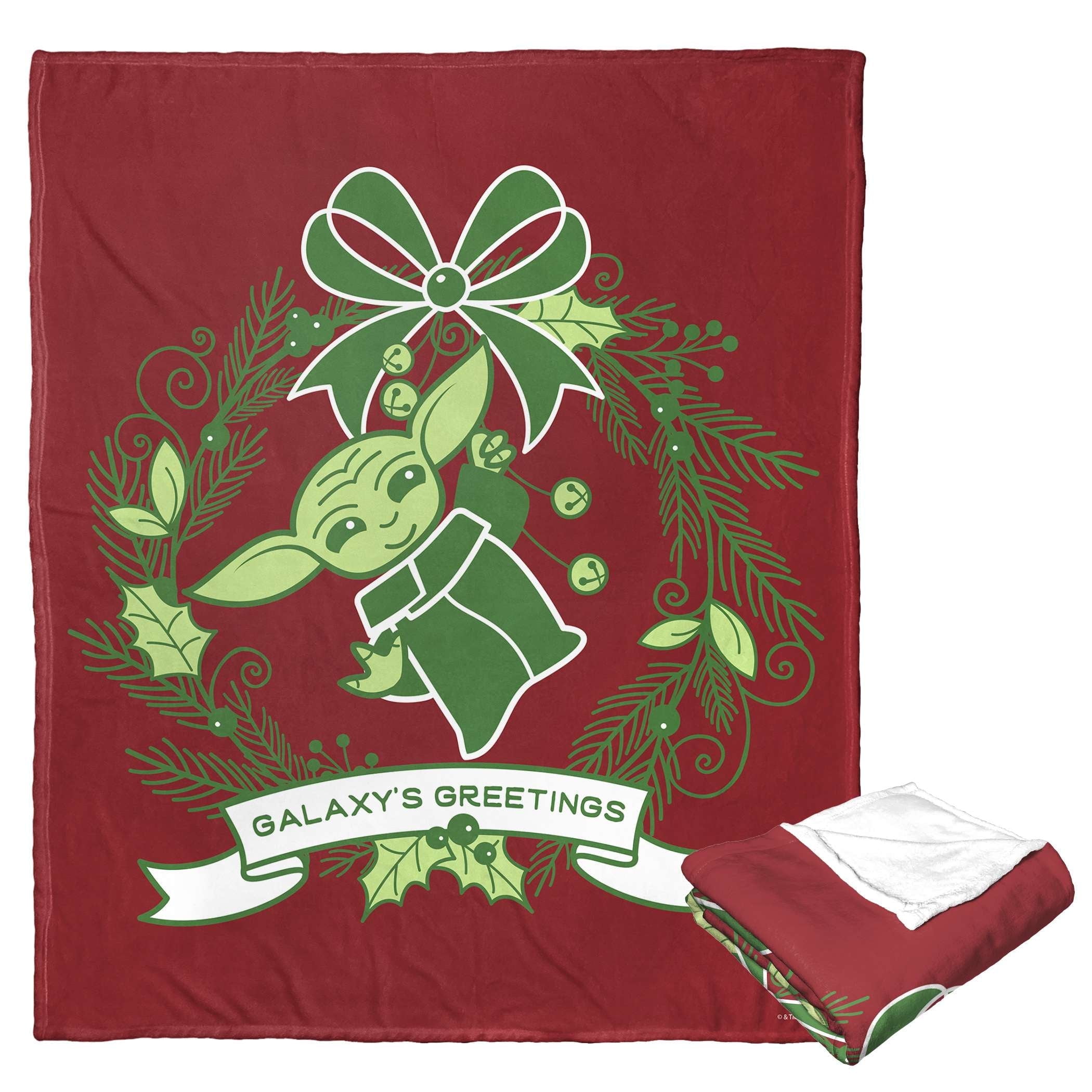 Star Wars: The Mandalorian Grogu Wreath Kids Silk Touch Throw Blanket ...