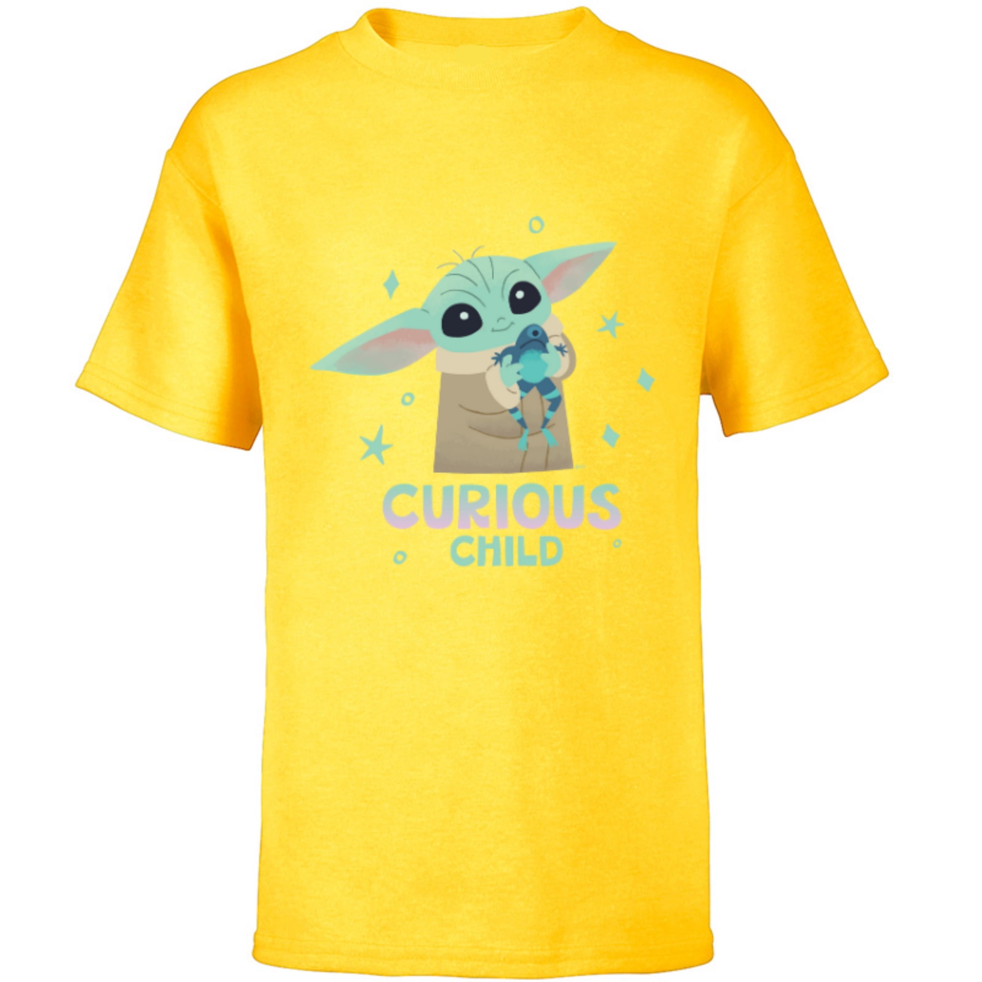 Star Wars The Mandalorian Grogu with Frog Curious Child - Short Sleeve ...