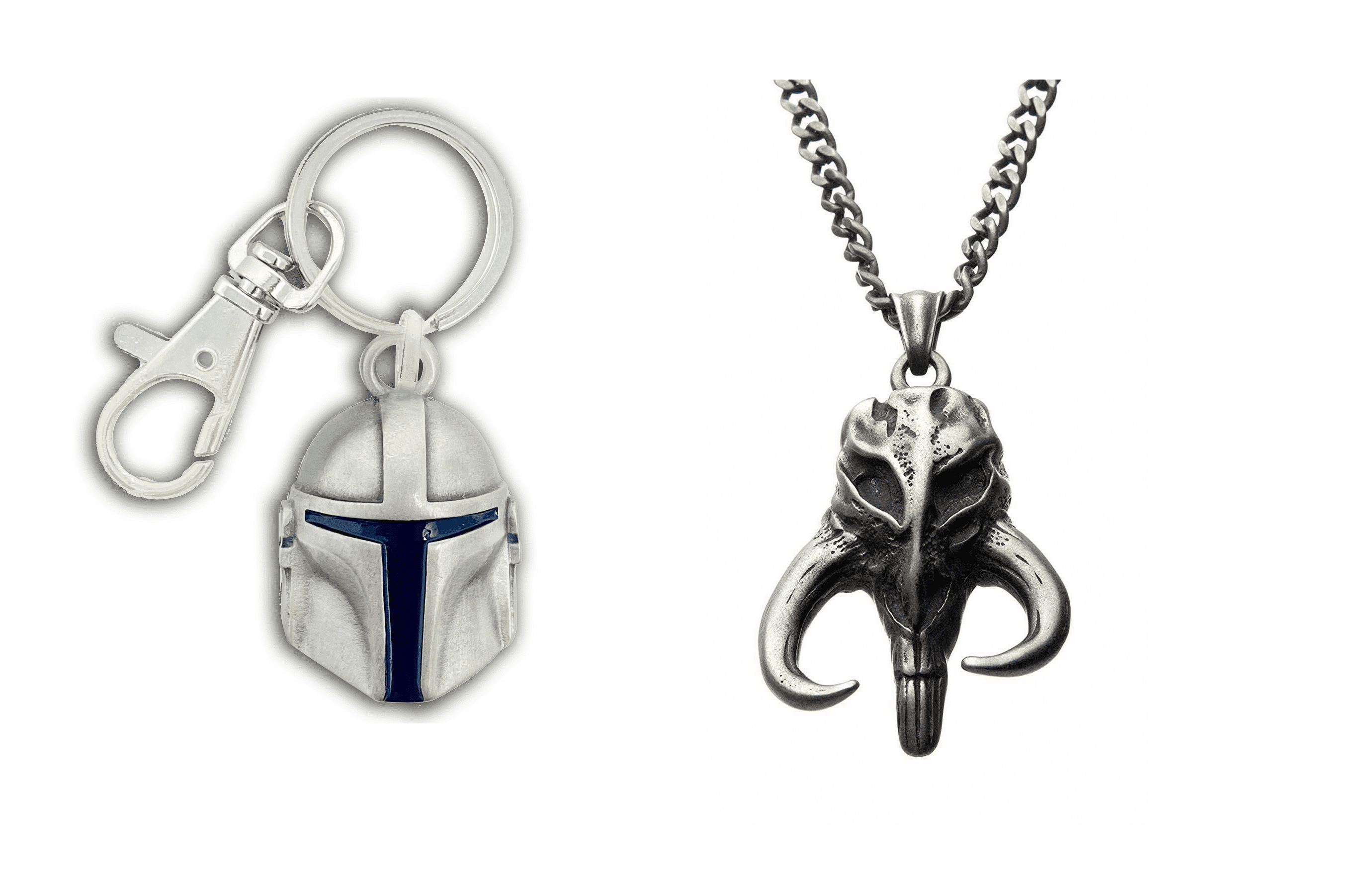 Star Wars: The Mandalorian Helmet Keychain & Mythosaur Skull Pendant ...