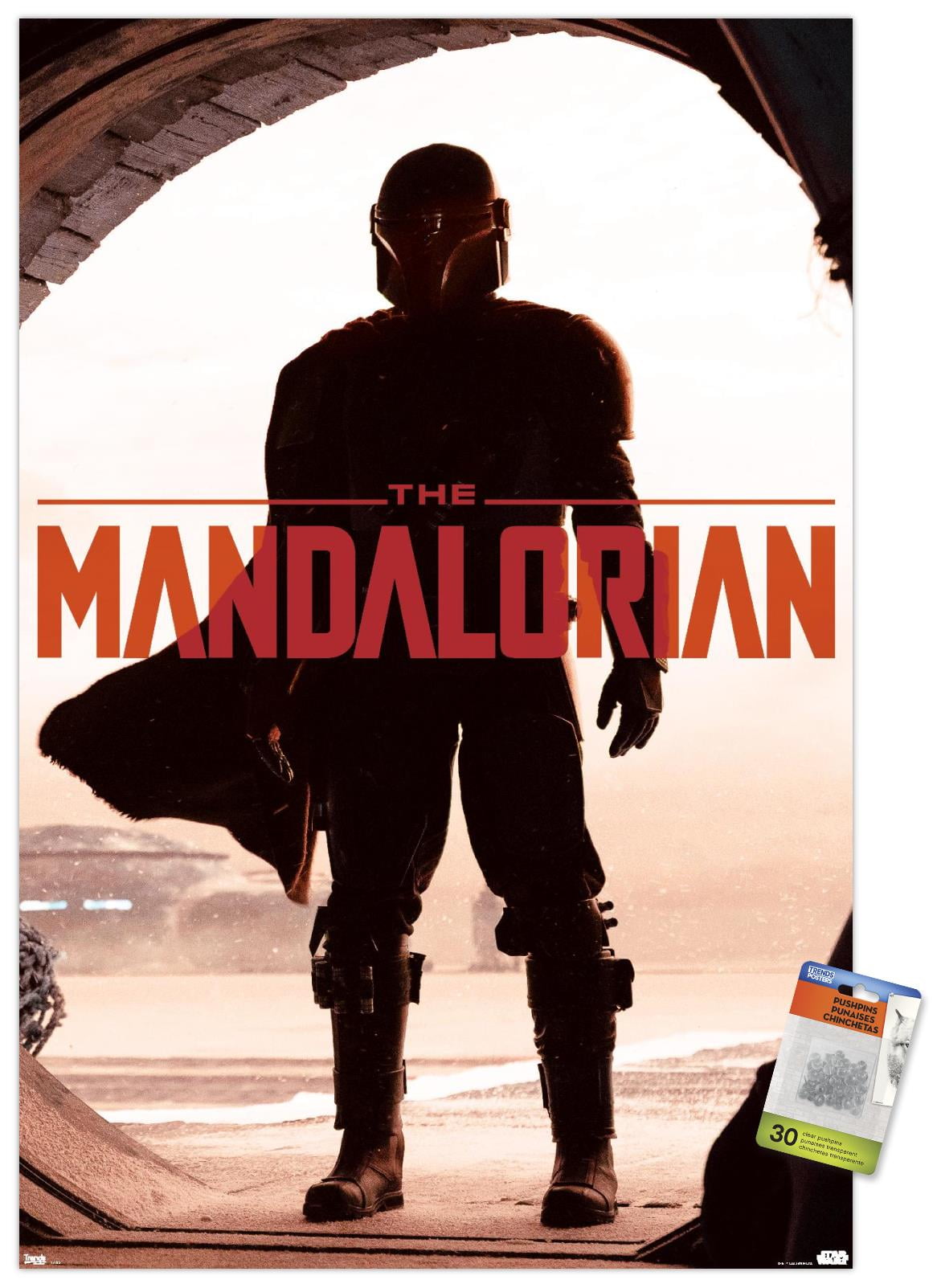 Star Wars: The Mandalorian - Key Art Wall Poster with Push Pins, 22.375 ...