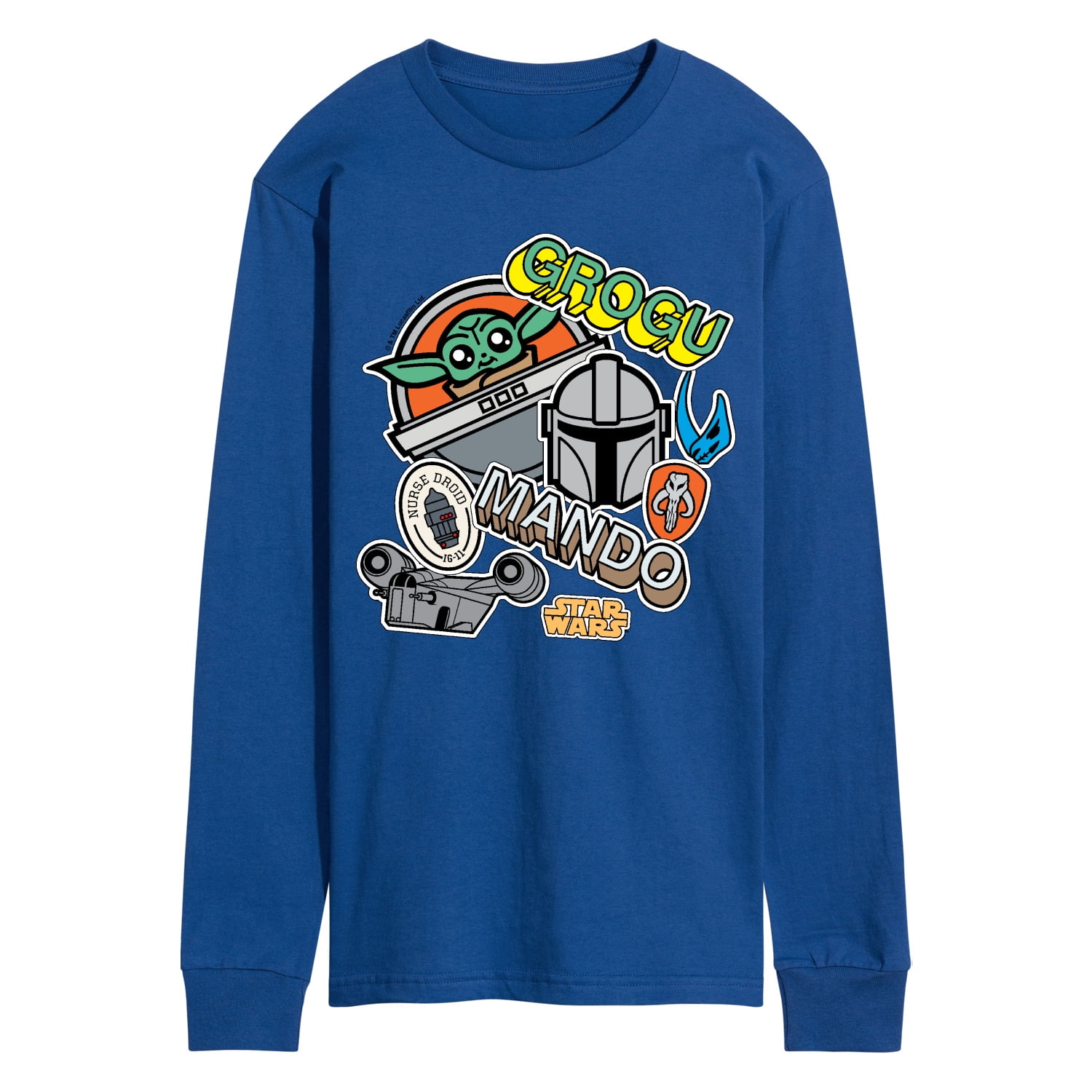 Star Wars - The Mandalorian Mando Grogu Stickers - Men's Long Sleeve ...