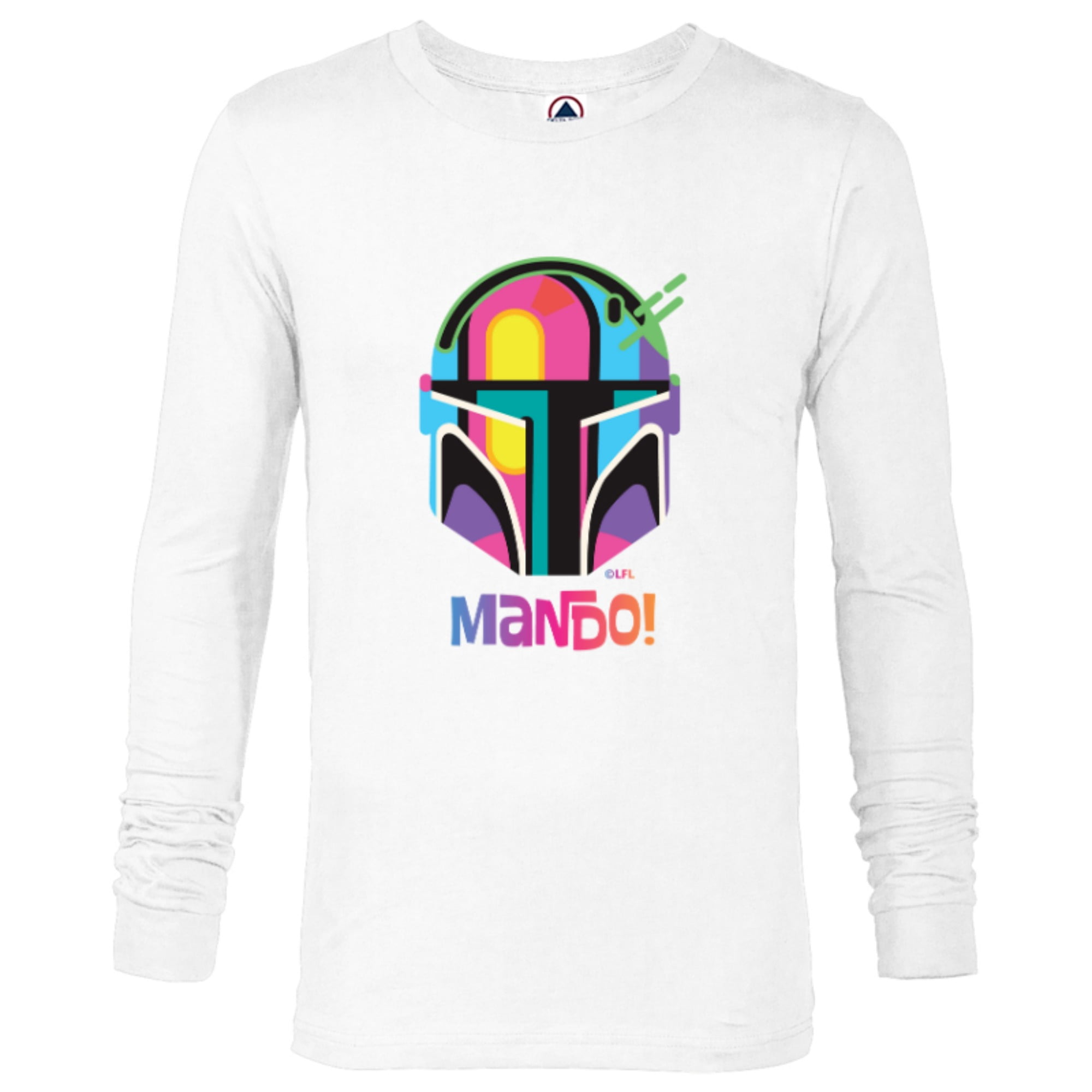 Star Wars The Mandalorian Mando Helmet Neon - Long Sleeve T-Shirt for ...