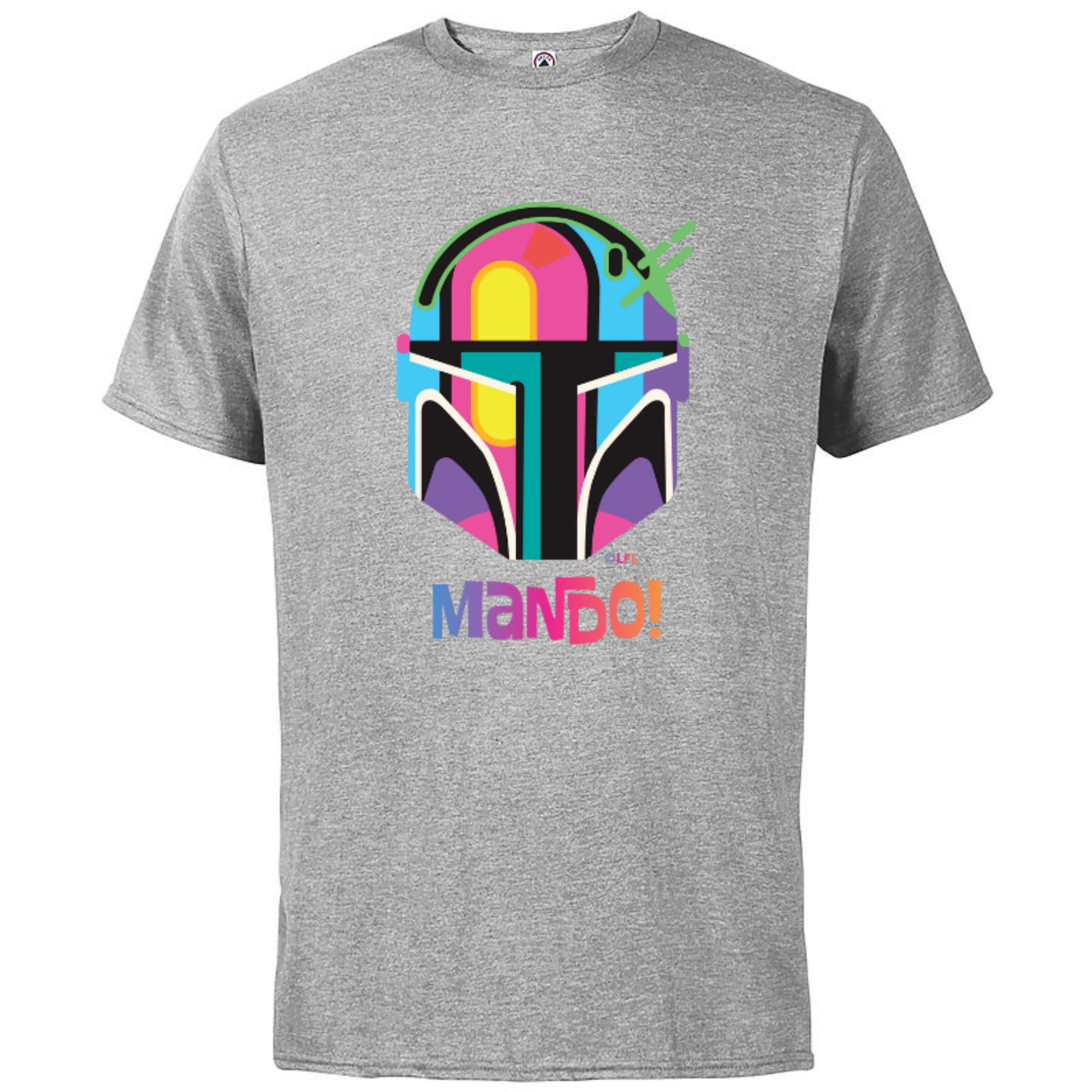 Star Wars The Mandalorian Mando Helmet Neon - Short Sleeve Cotton T ...
