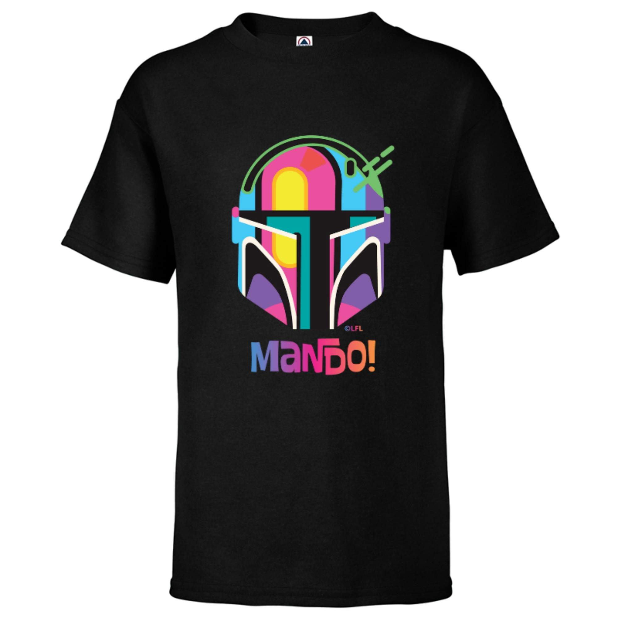 Star Wars The Mandalorian Mando Helmet Neon - Short Sleeve T-Shirt for ...