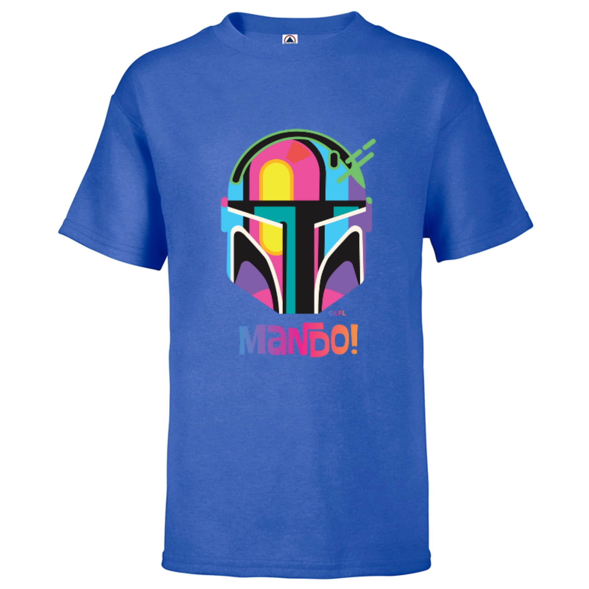 Star Wars The Mandalorian Mando Helmet Neon - Short Sleeve T-Shirt for ...