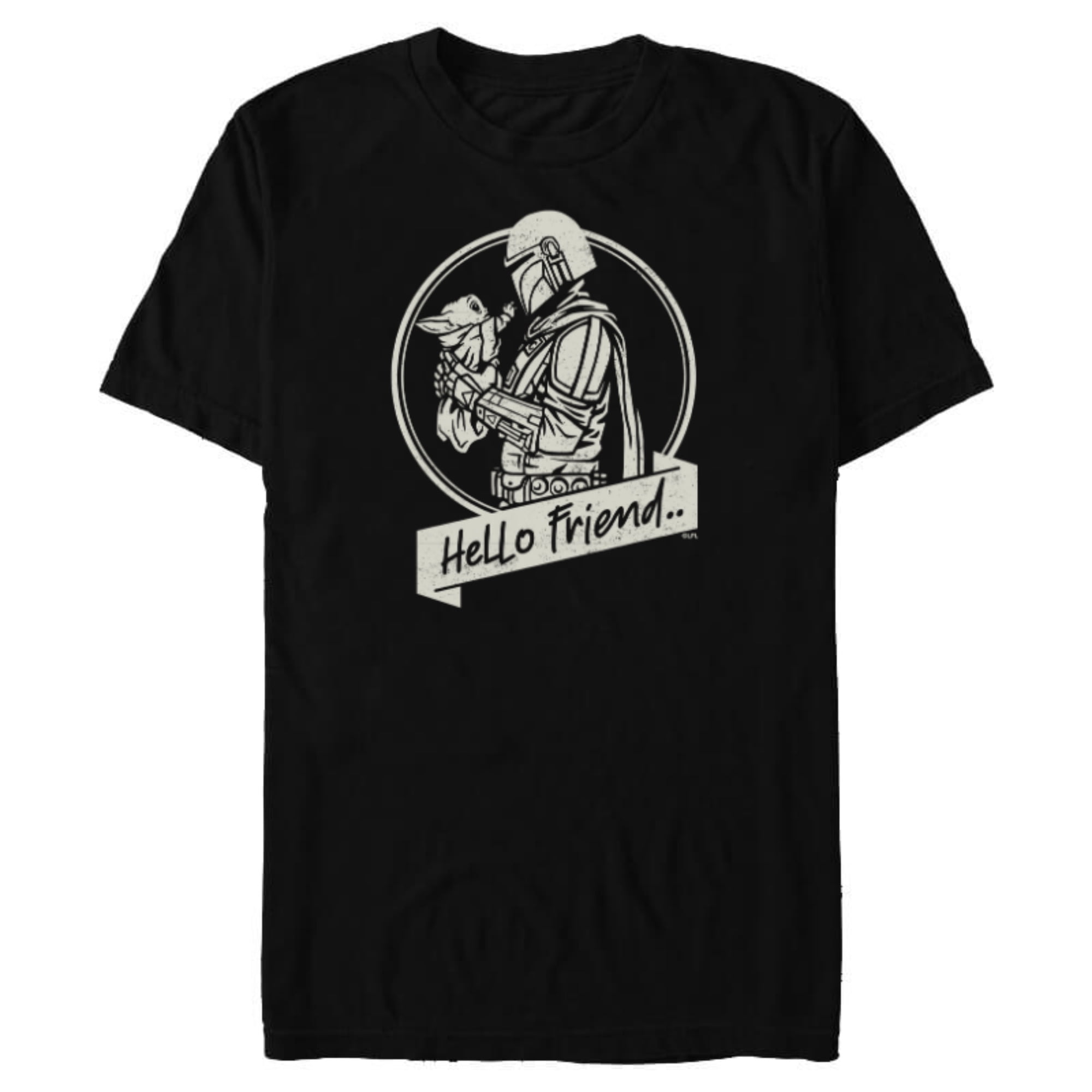 Star Wars The Mandalorian Mando and Grogu Hello Friend - Short Sleeve ...
