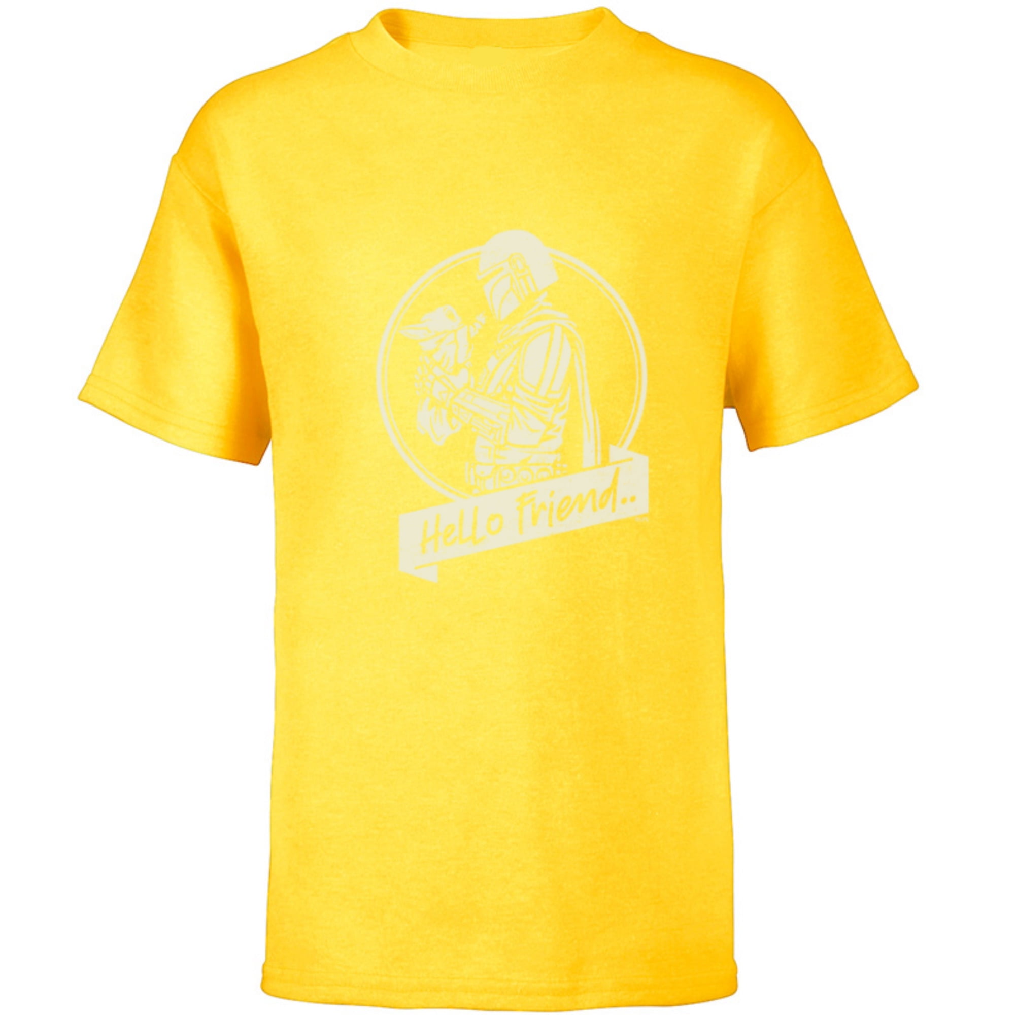 Star Wars The Mandalorian Mando and Grogu Hello Friend - Short Sleeve T ...