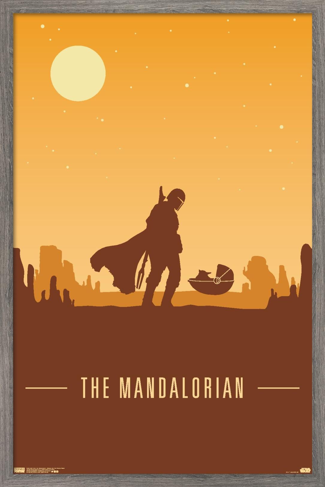 Star Wars: The Mandalorian - Mando and The Child At Dusk Wall Poster ...