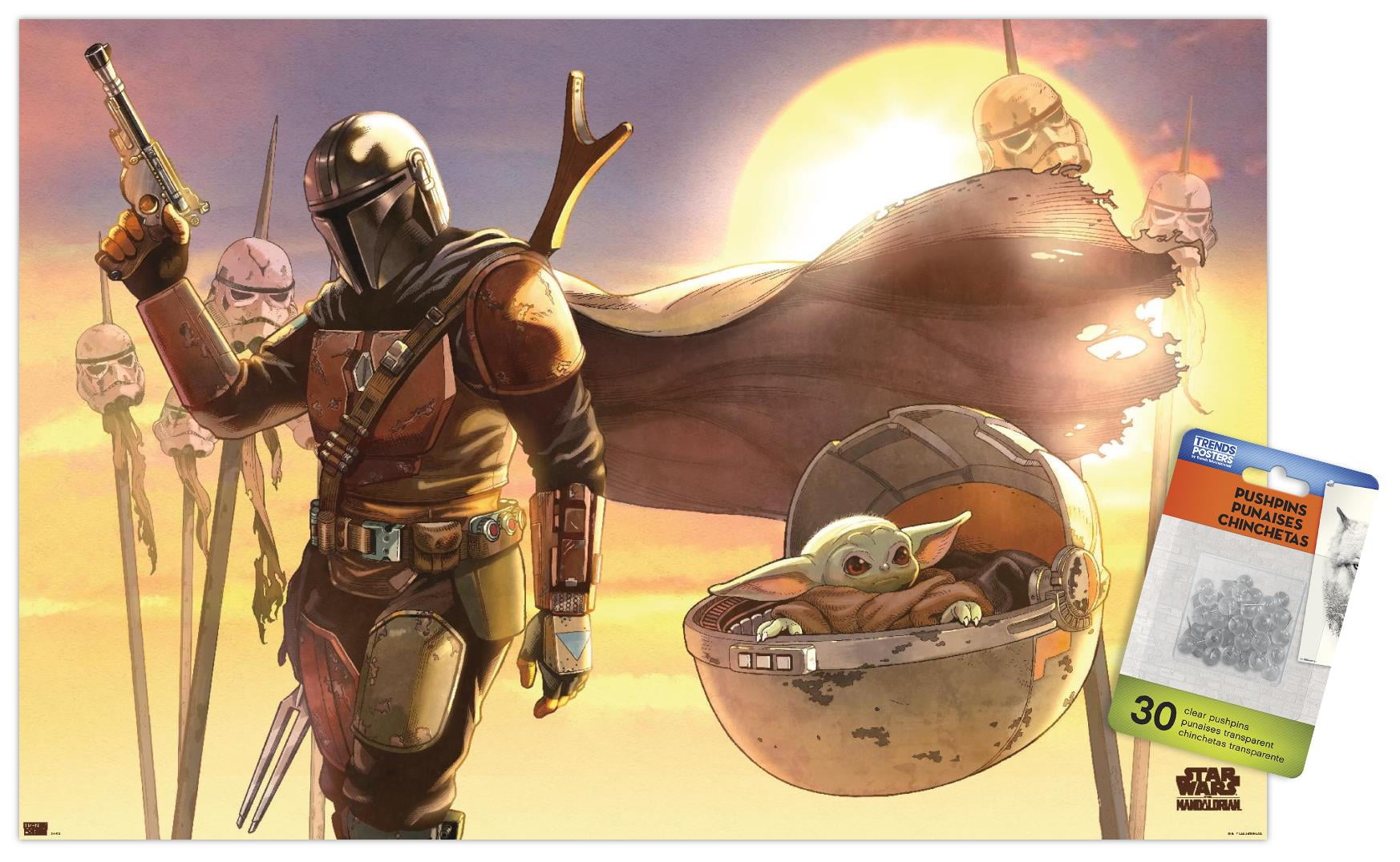 Star Wars: The Mandalorian - Manga Desert Wall Poster with Push Pins ...
